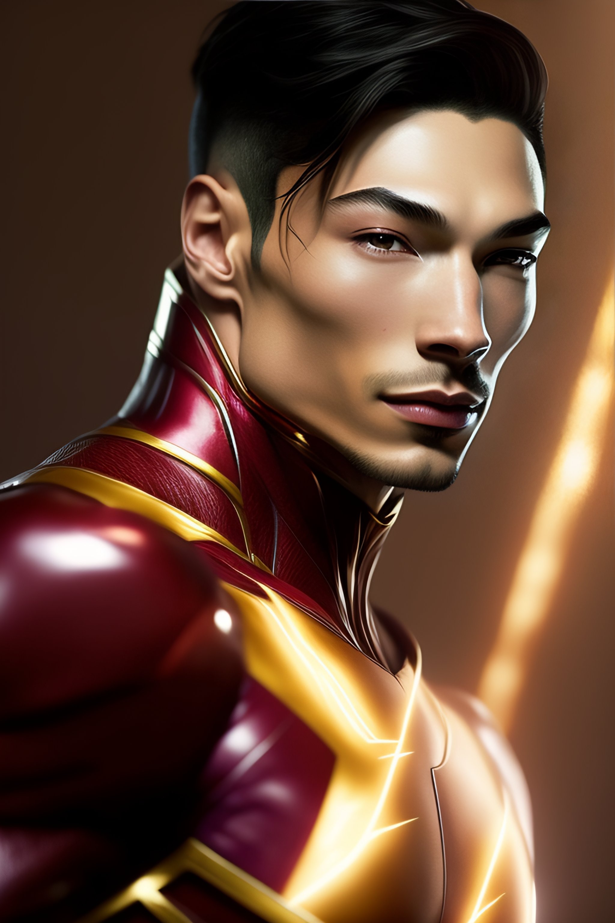 Lexica - Thin muscular Ezra miller as Flash using his super speed to ...