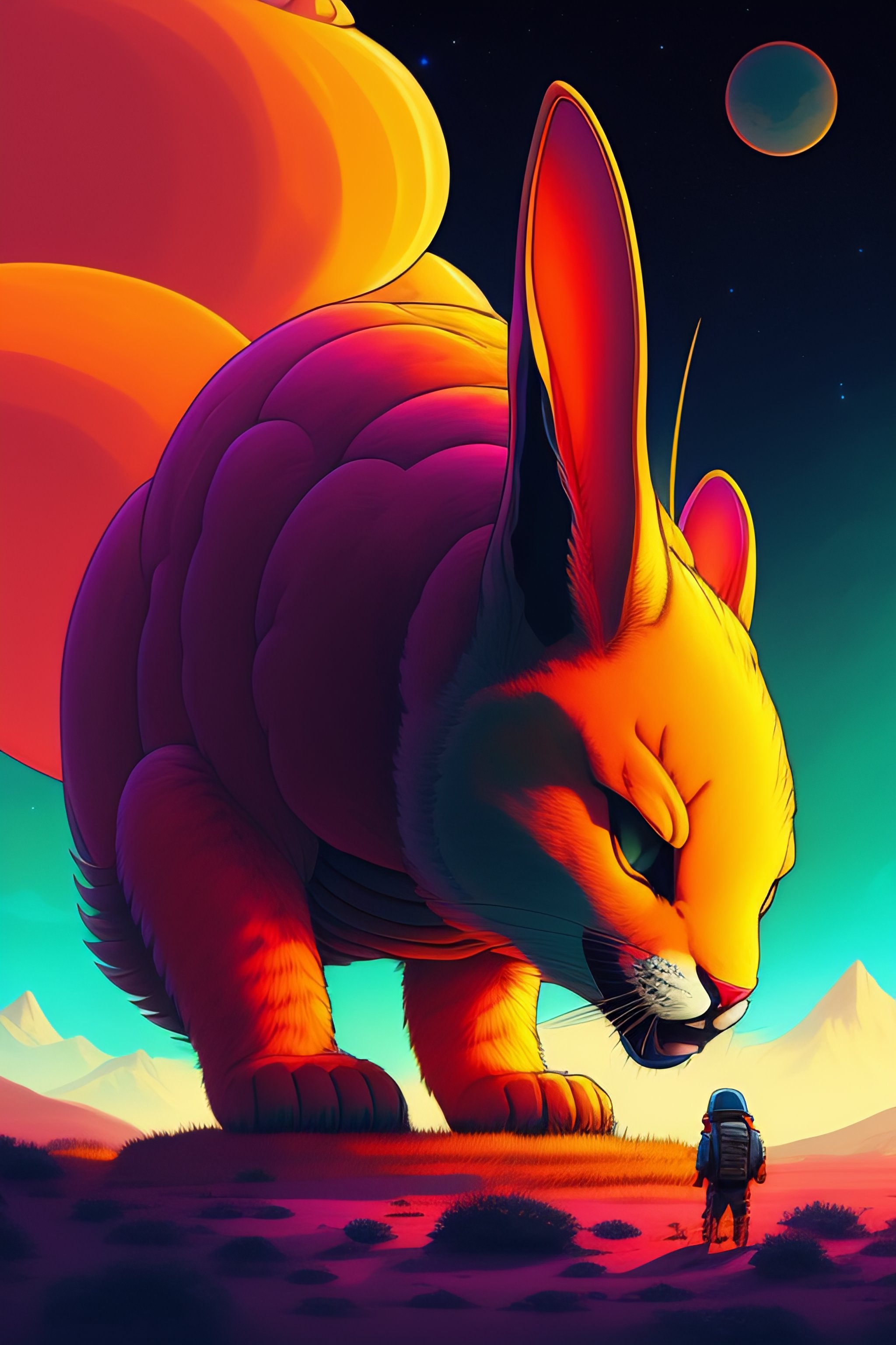 Lexica - Photo of fusion of a huge savage rabit monster with an alien ...