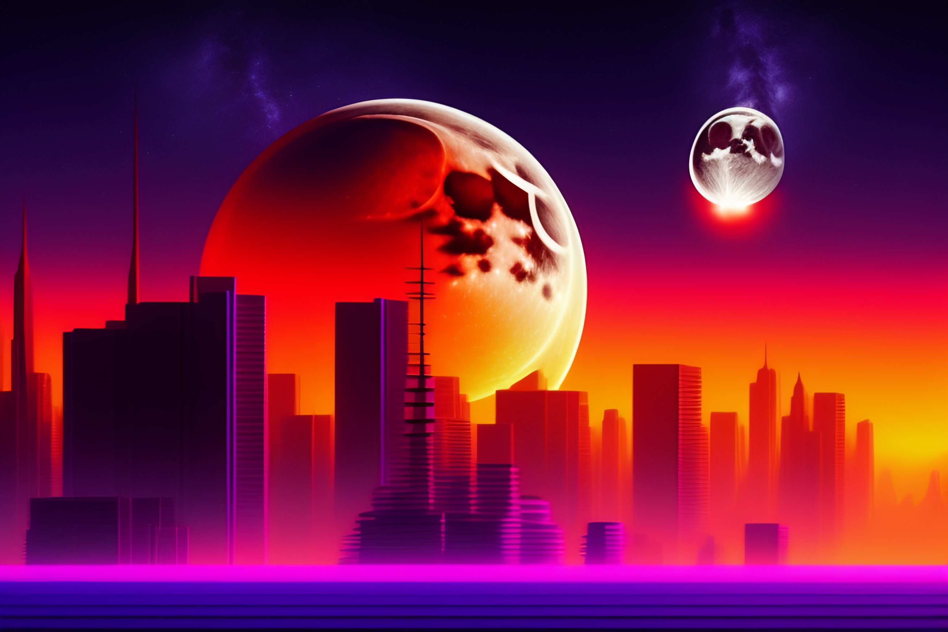 Lexica - The evil side of web3 technologies, Synthwave metaverse town ...