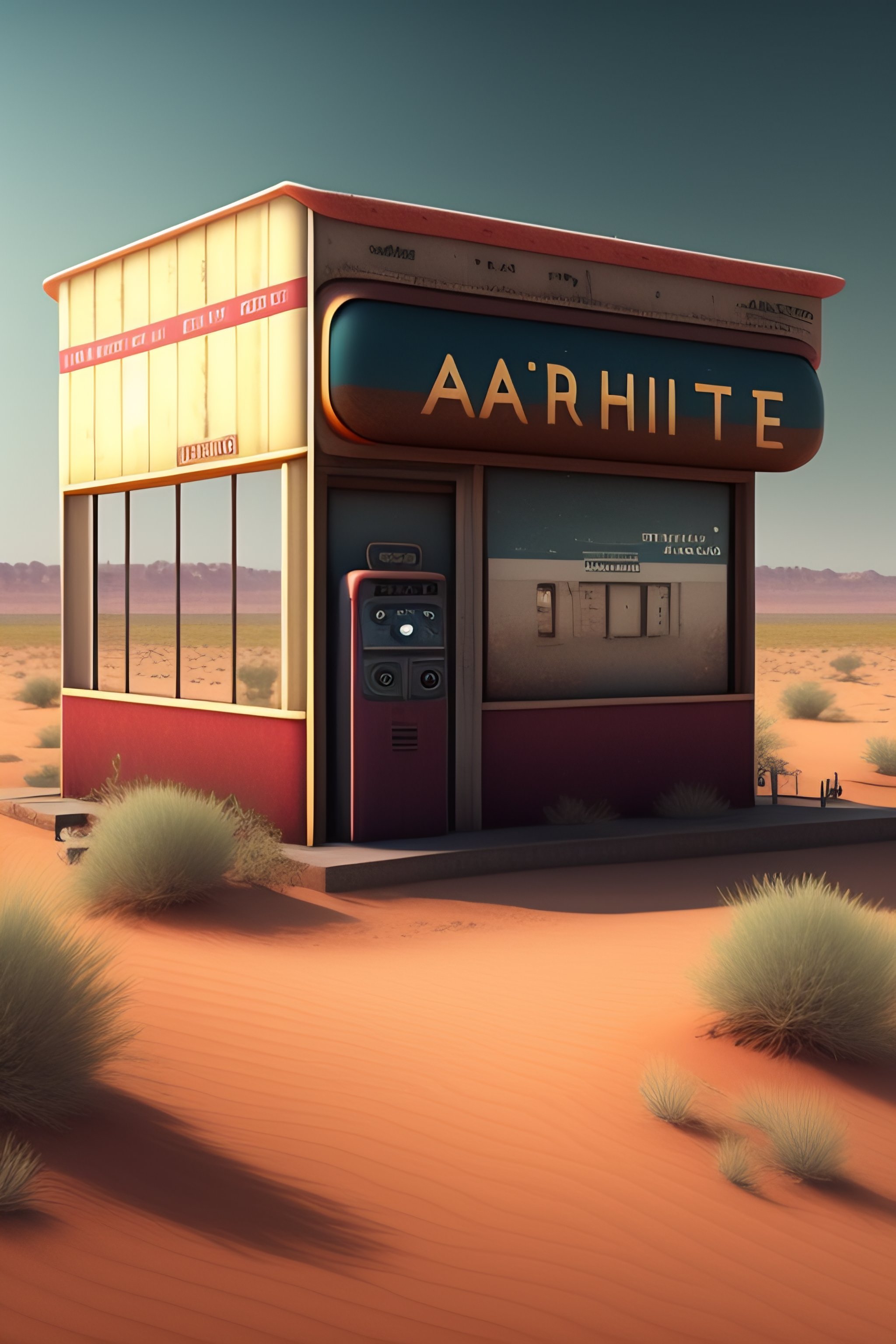 Lexica - An old, tiny abandoned gas station in the middle of the desert ...