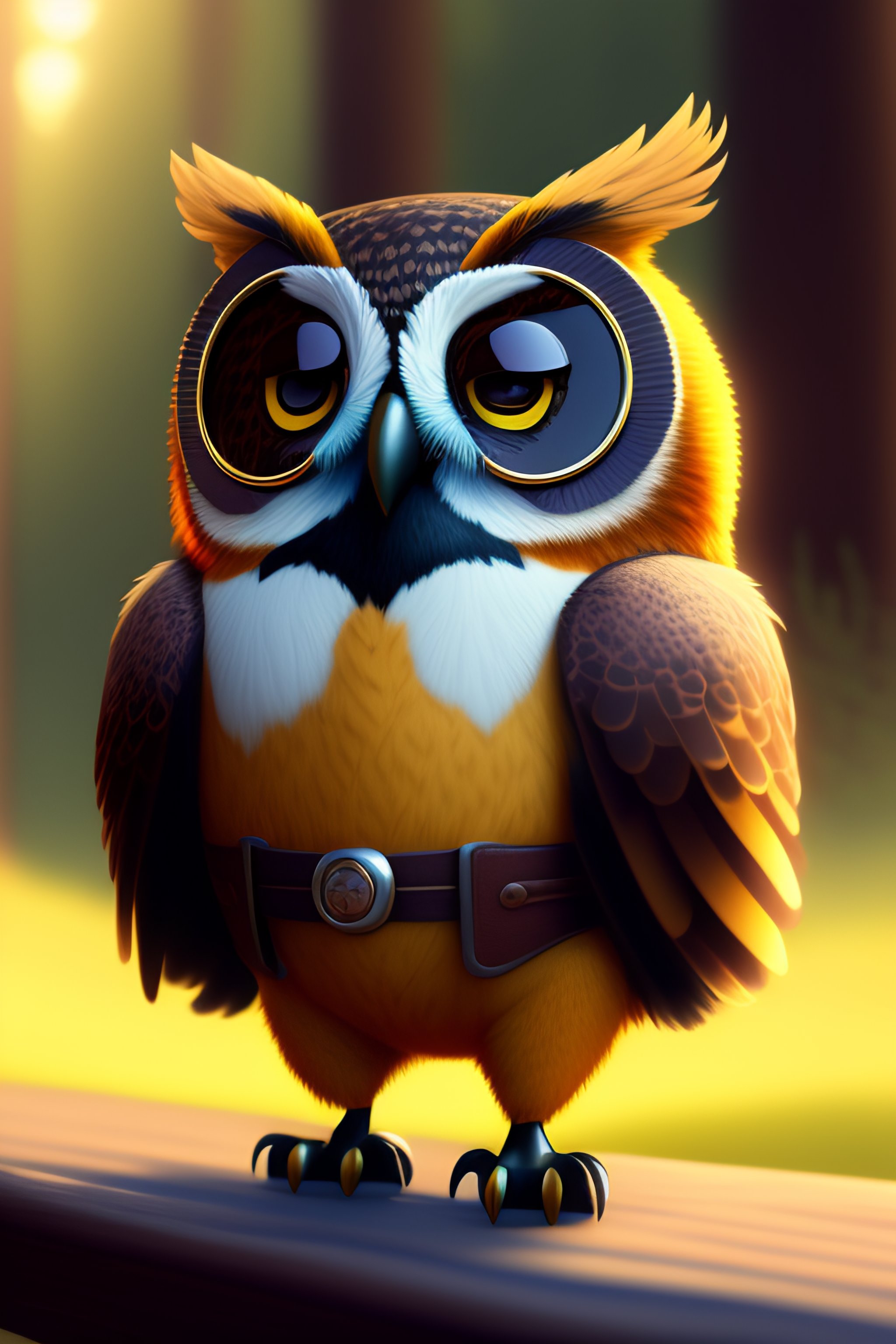 Lexica - Cool owl, (holding a gun:1.6), sunglasses, tailored costume ...
