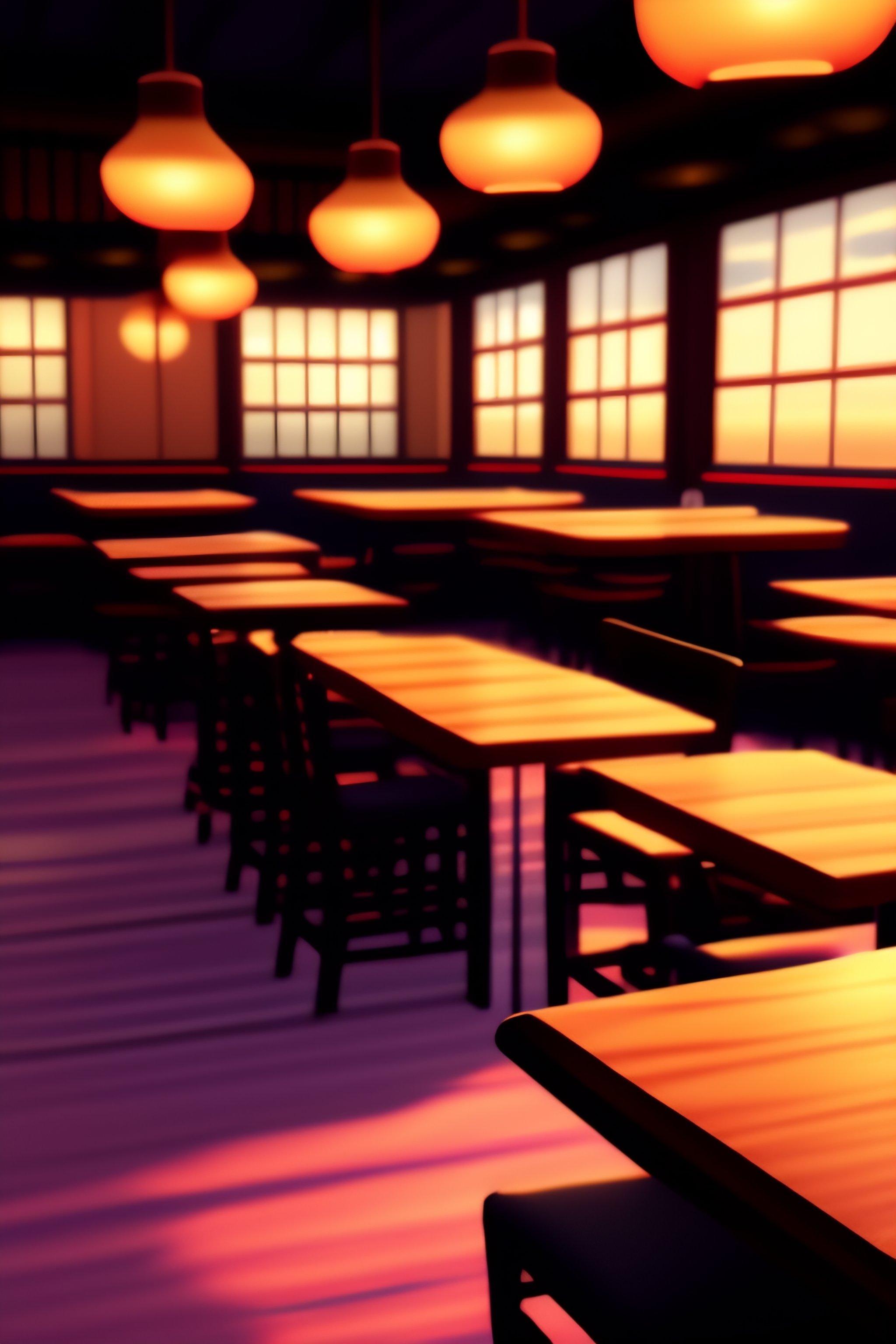 Lexica - Empty restaurant in anime style