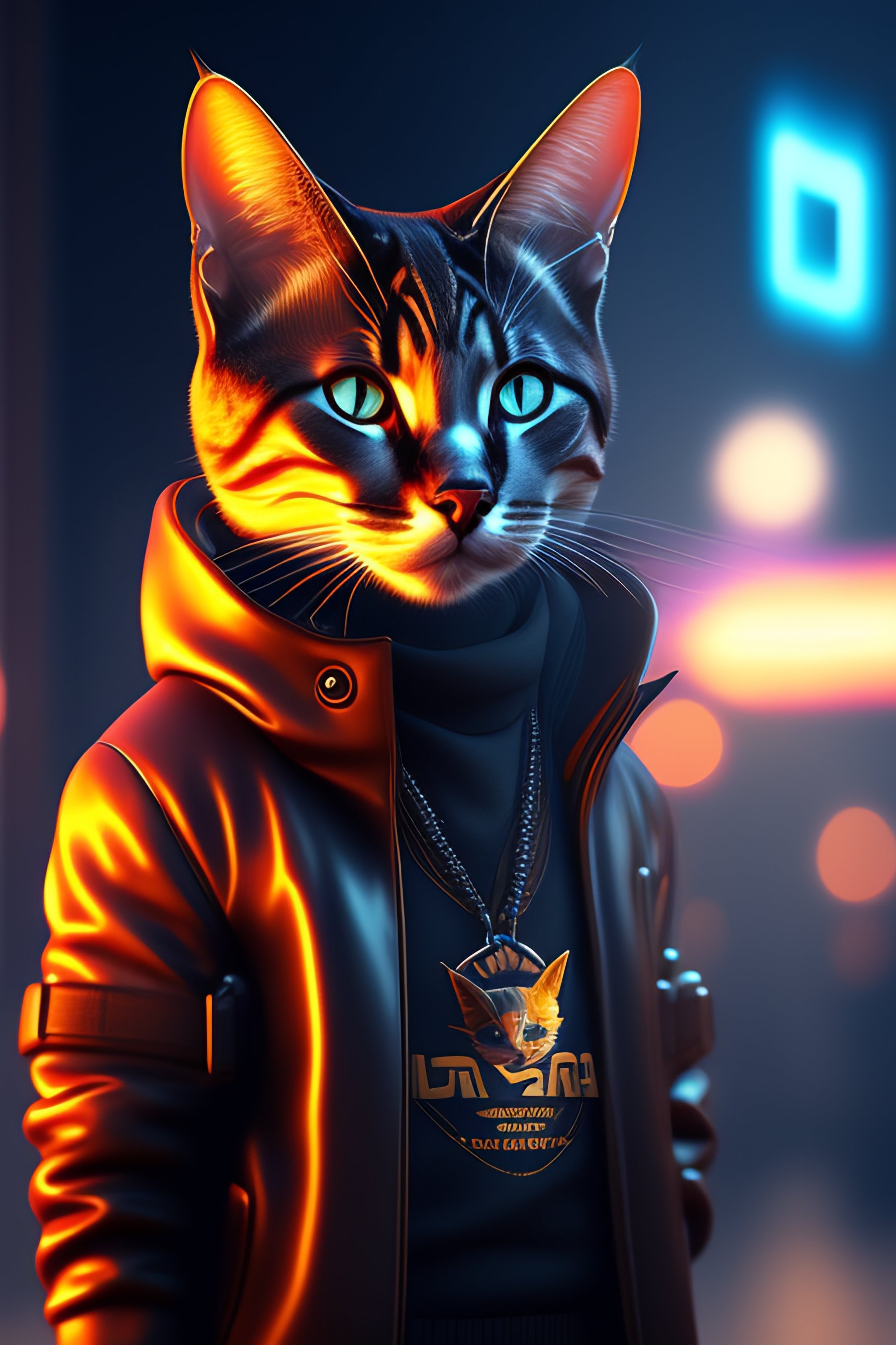 Lexica - Cat smoking cigarette, cyberpunk style, unreal engine
