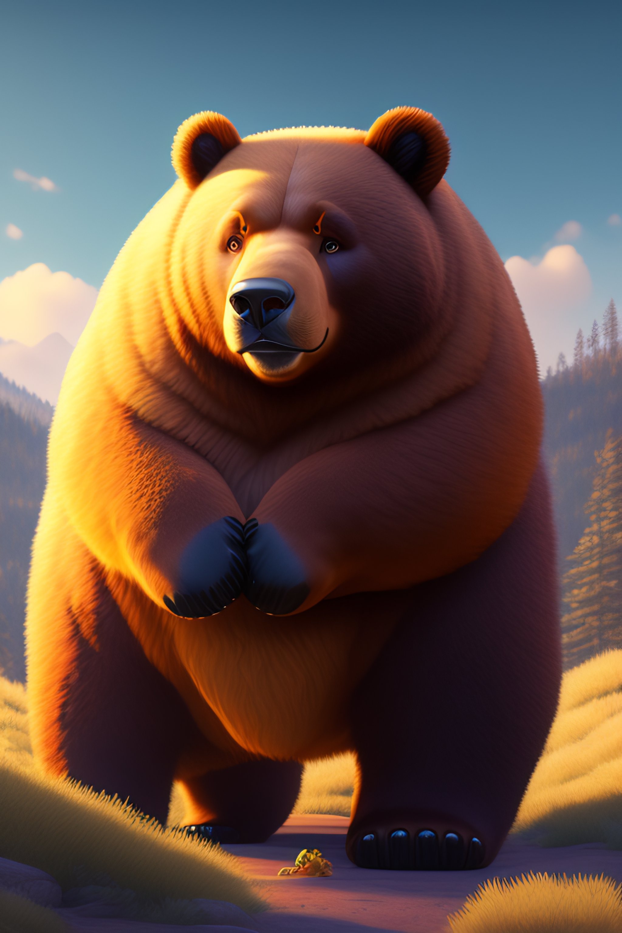 Lexica - Highly detailed VFX-portrait of a cute, happy big Bear ...