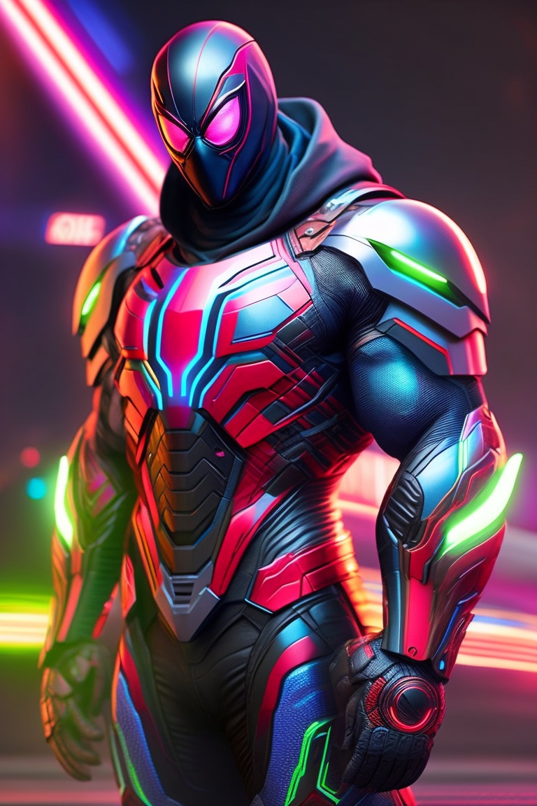 Lexica - Cyberpunk armor, spiderman venom fusion, 1 character with ...