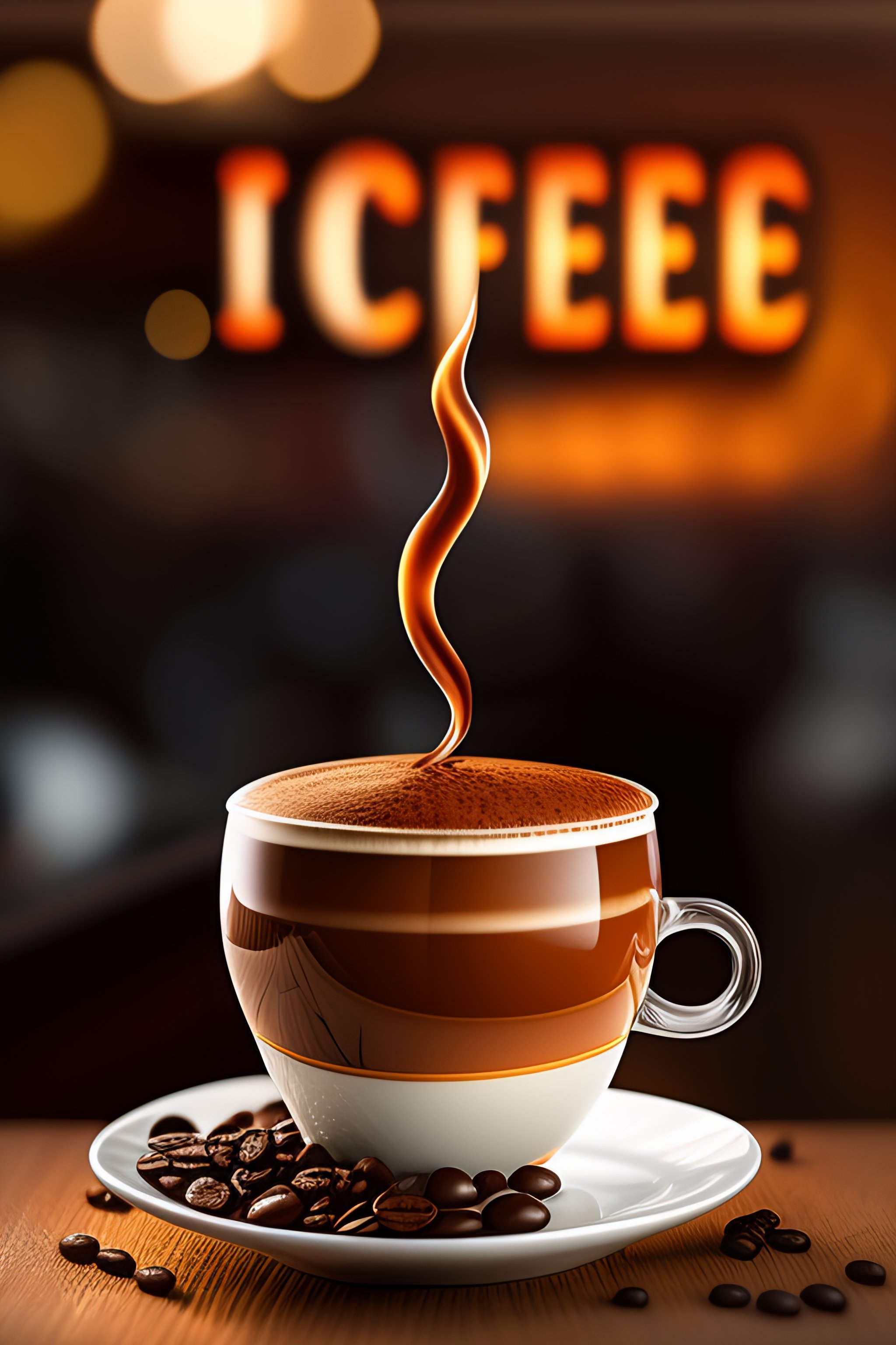 Lexica - Advertisement for a coffee shop post with coffee beans a real ...