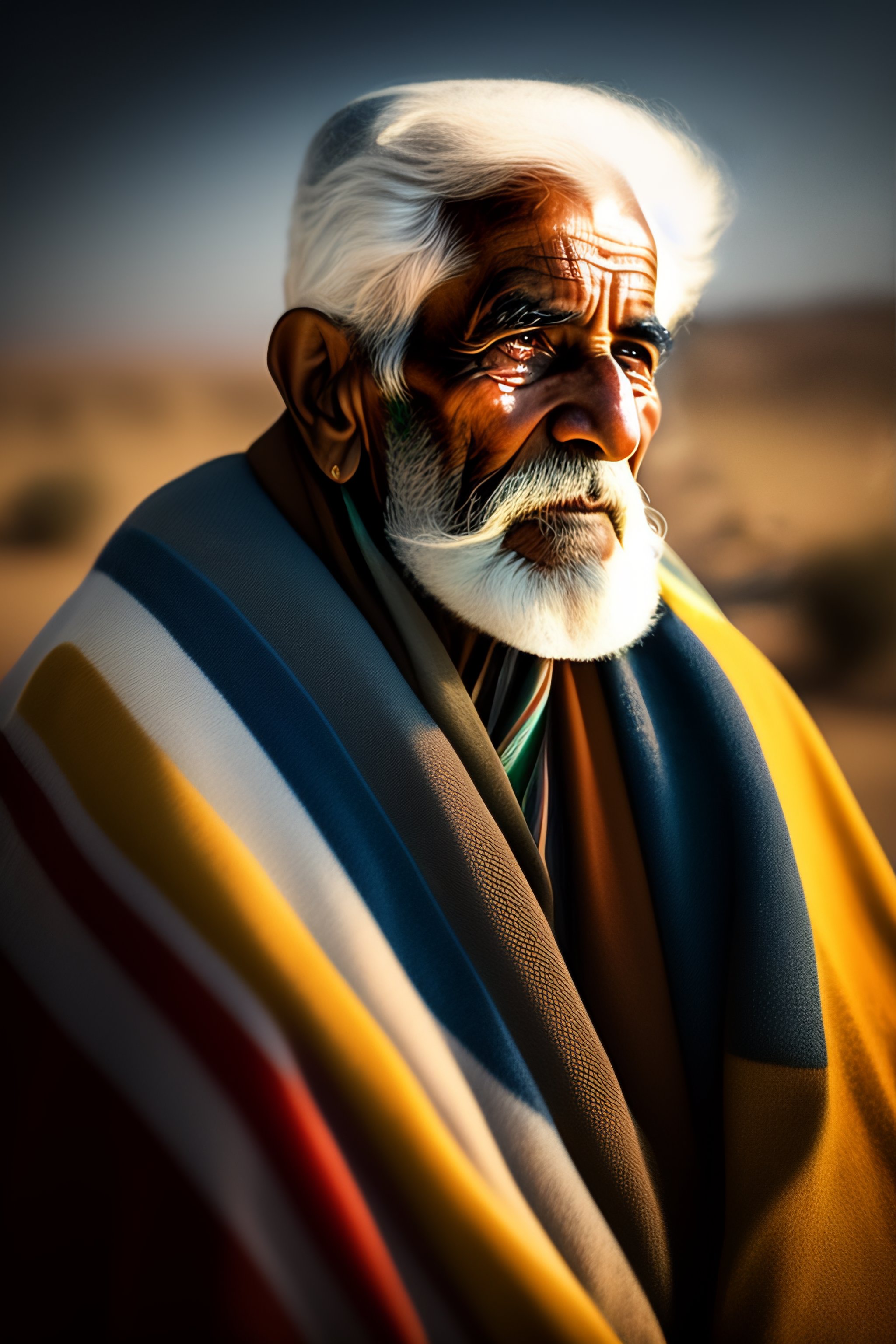Lexica - Portrait of a Palestinian old man