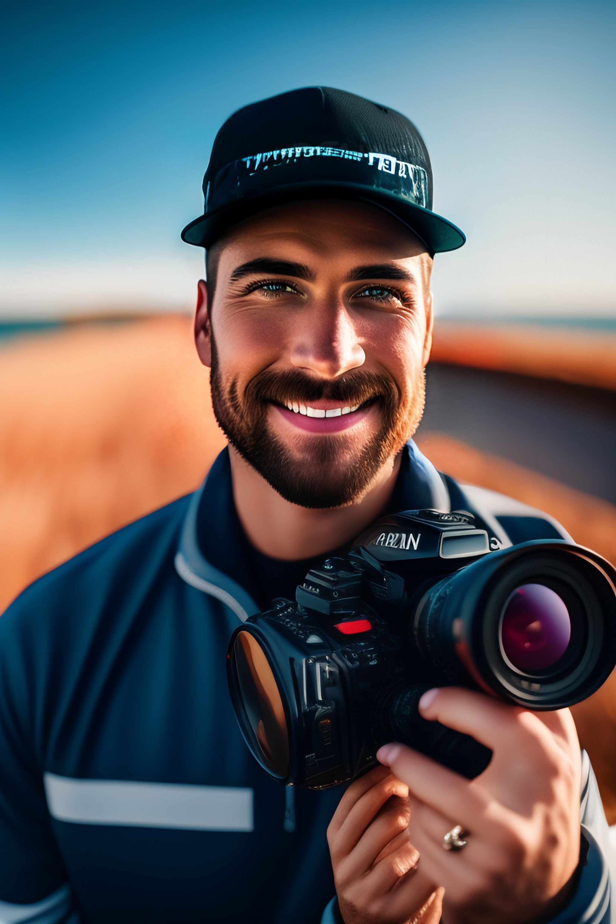 Lexica - Give the camera guy a video camera, change the background to a ...