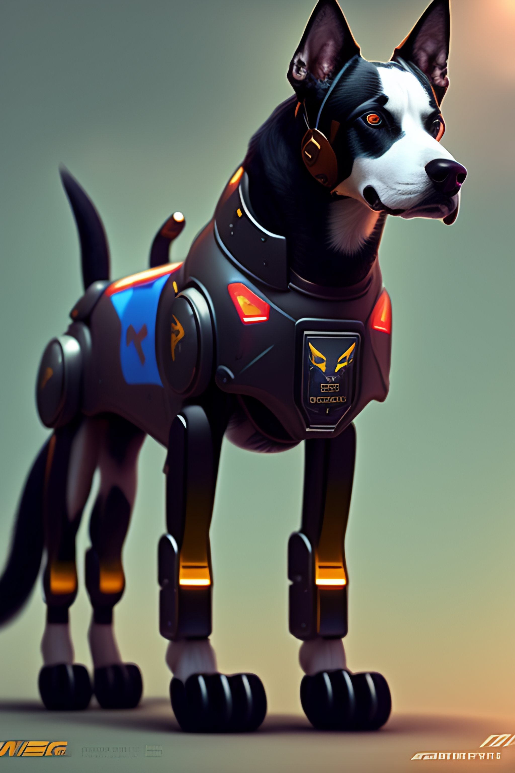 Lexica - Ss 1 3 robo borg hound, medical mecha canine, digital art, furaffinity, deviantart