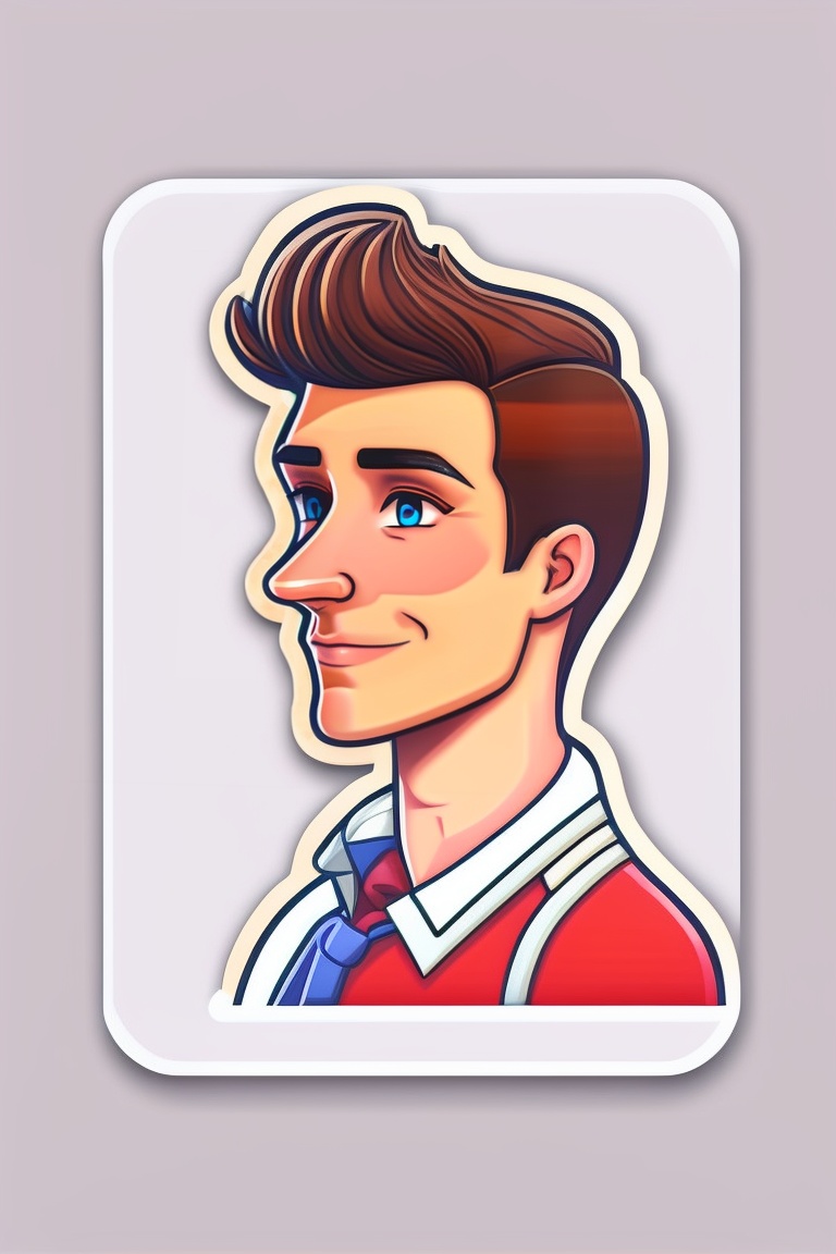 Lexica - Handsome guy in love staring at his date, cartoon stickers ...