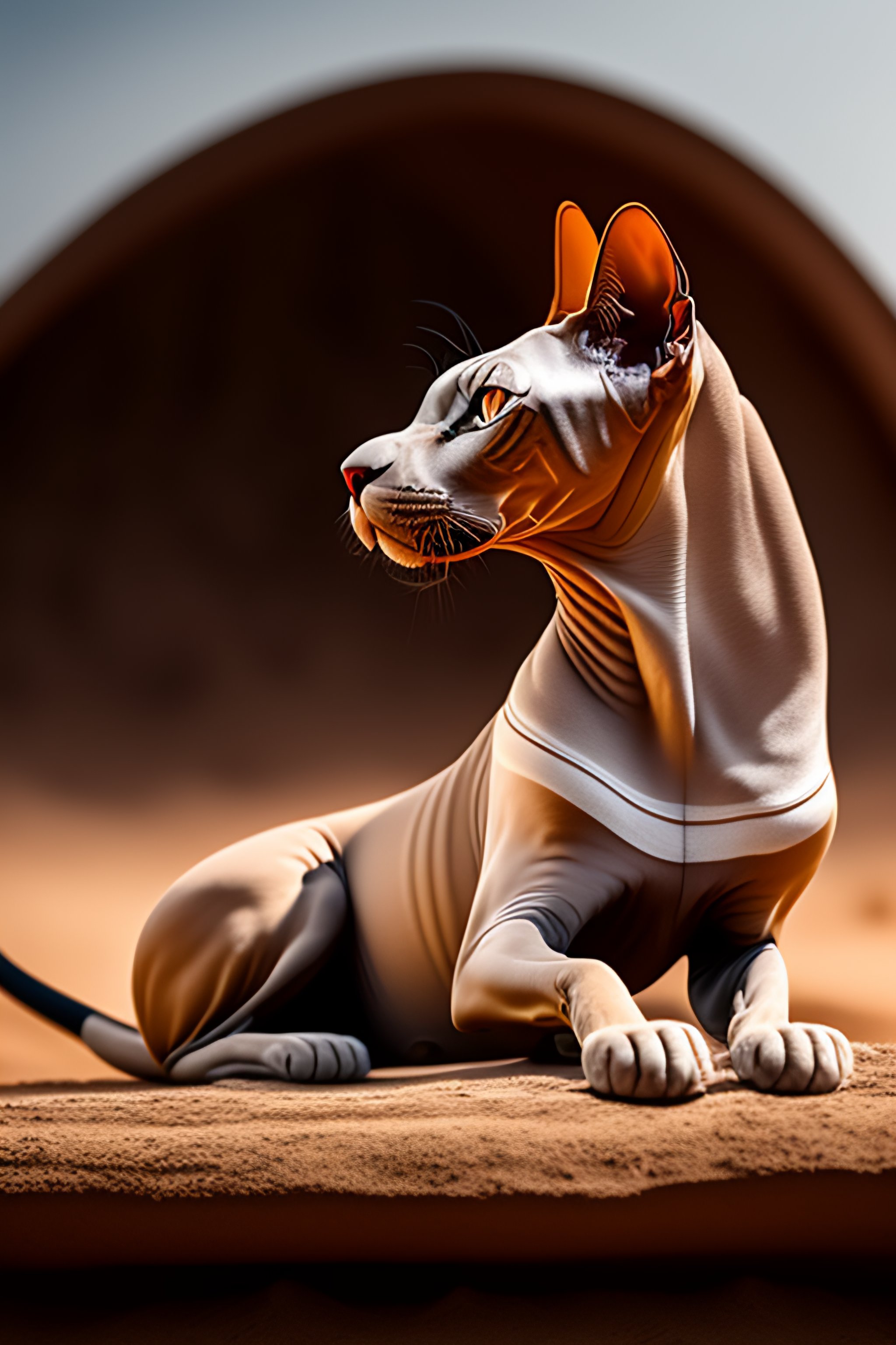 Lexica - Sphynx showing its belly