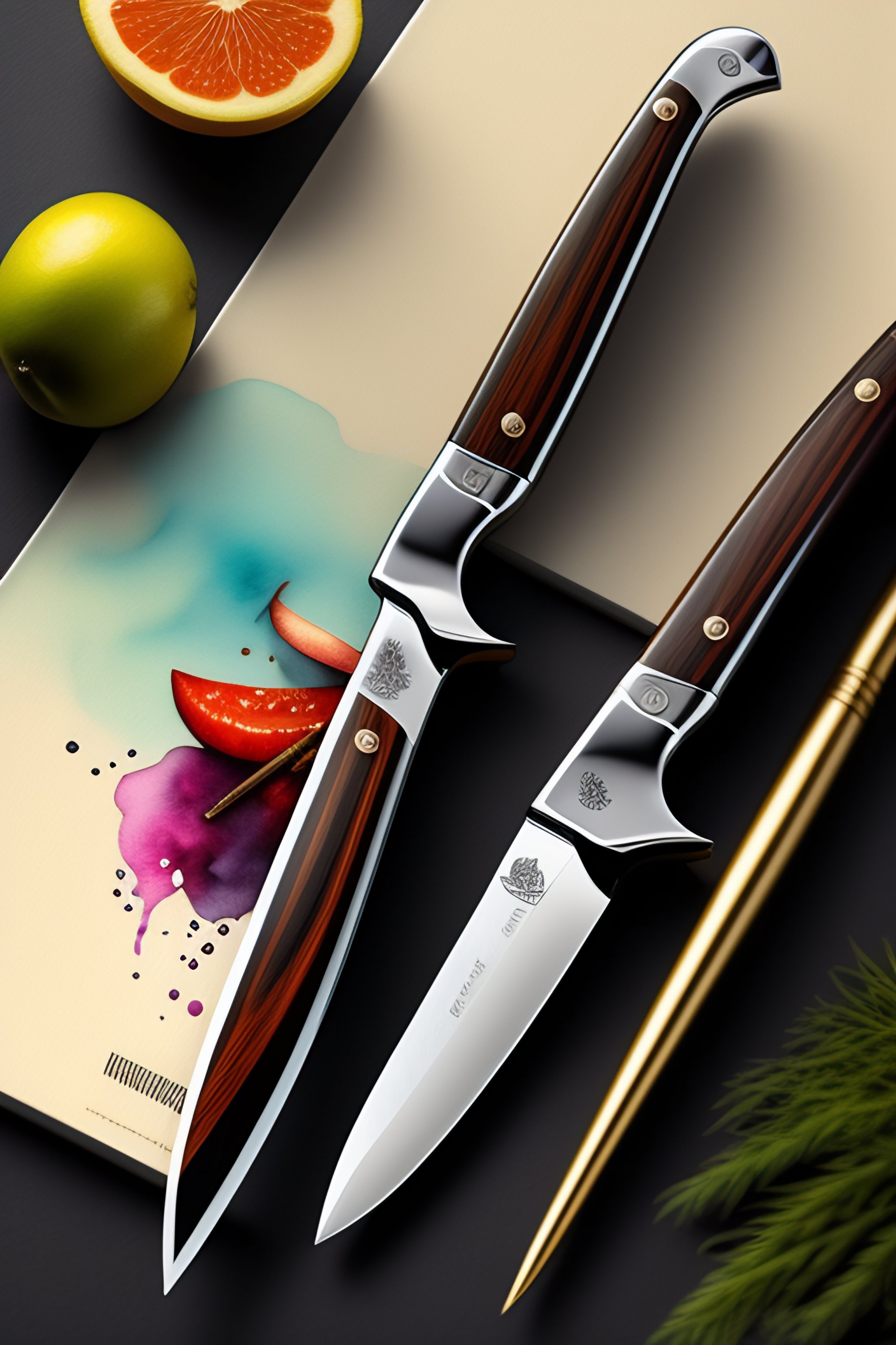 Lexica - Old school ,OKAPI ratchet knife as a watercolor illustration