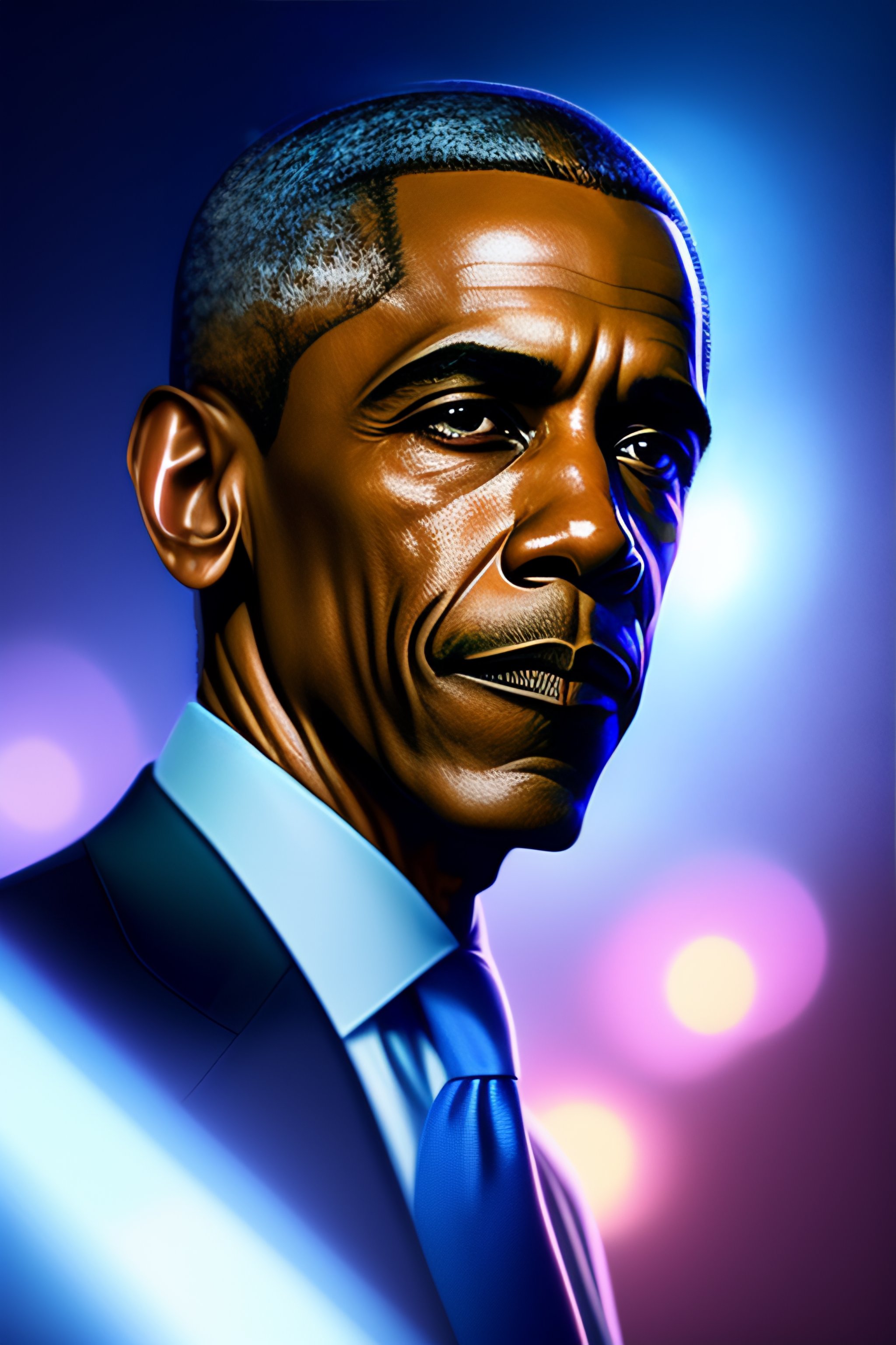 Lexica - Barrack obama cosplaying as Gendo Ikari, key lighting, soft ...