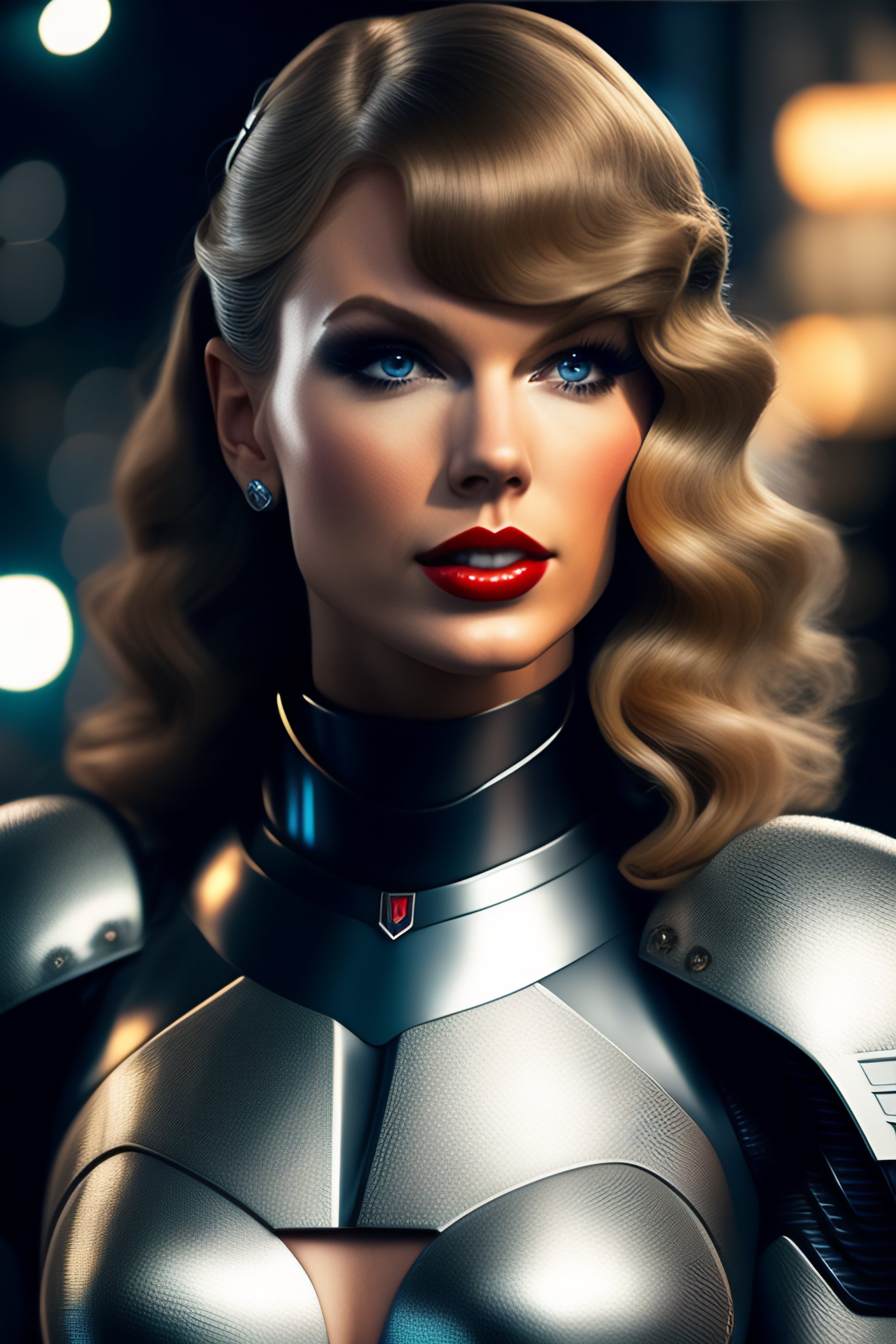 Lexica - Taylor swift as robocop, a character side portrait, realistic ...