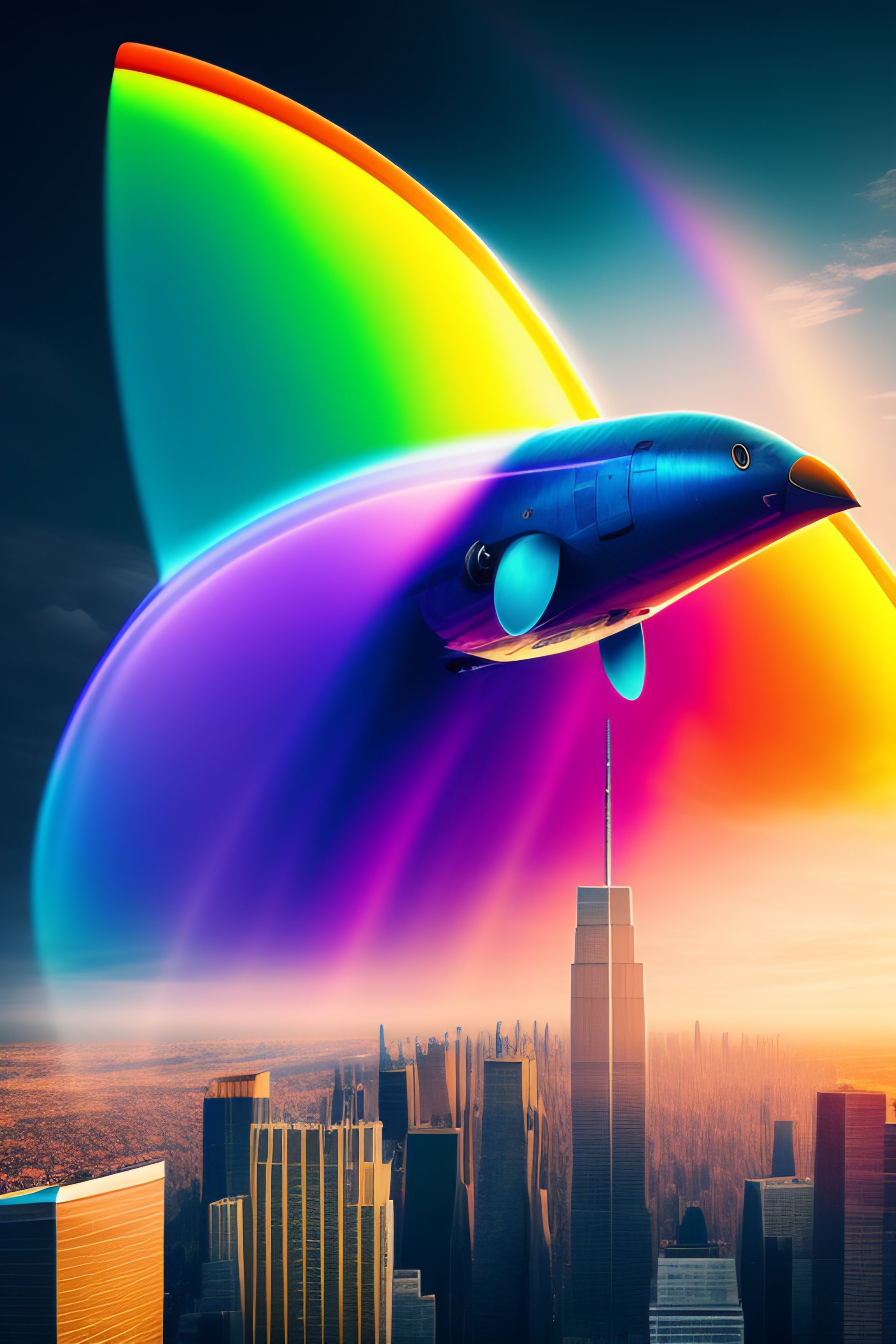 Lexica - Human with wings flying over a modern city, inspirational ...