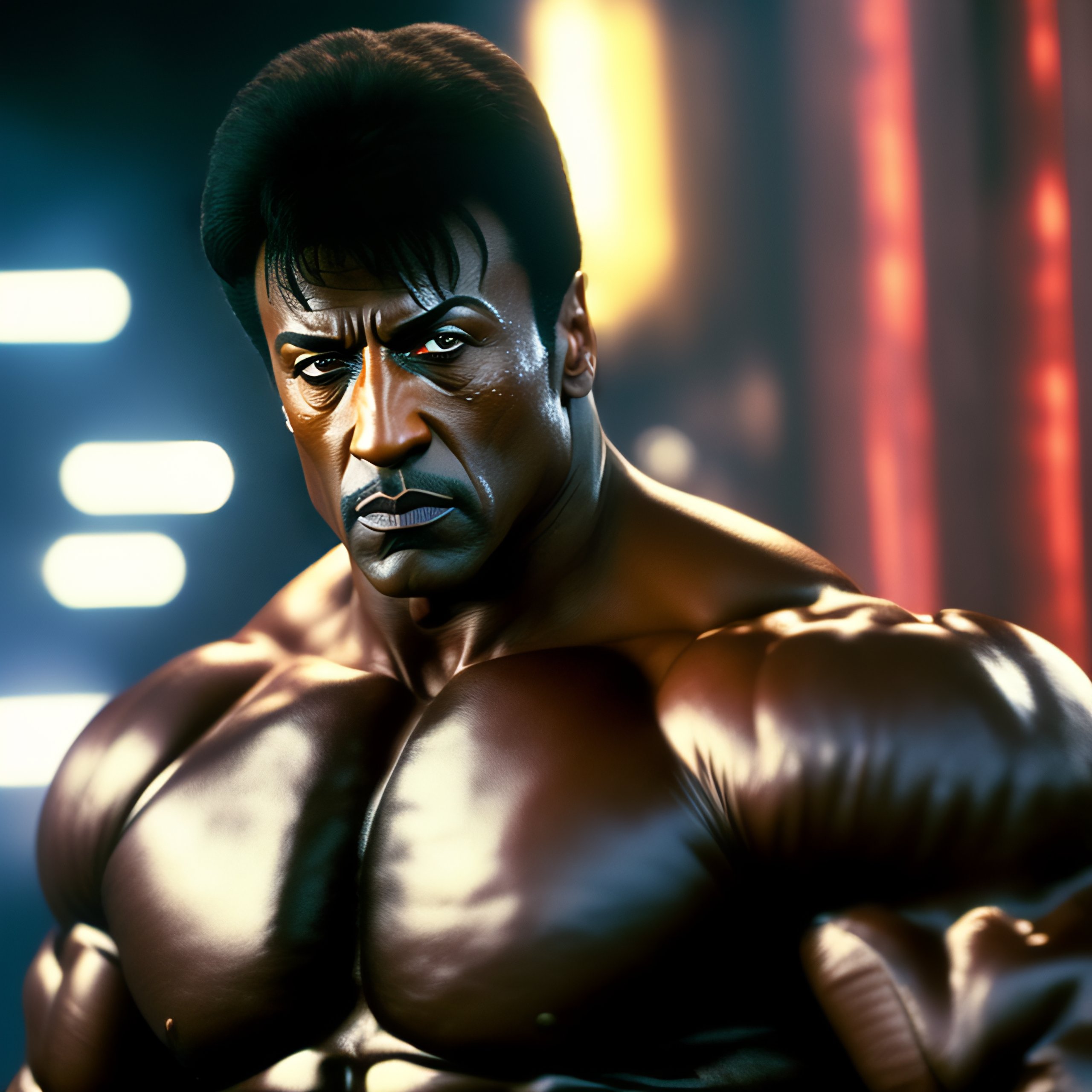 Lexica - Cyborg old sylvester stallone rocky, part robot, futuristic ...