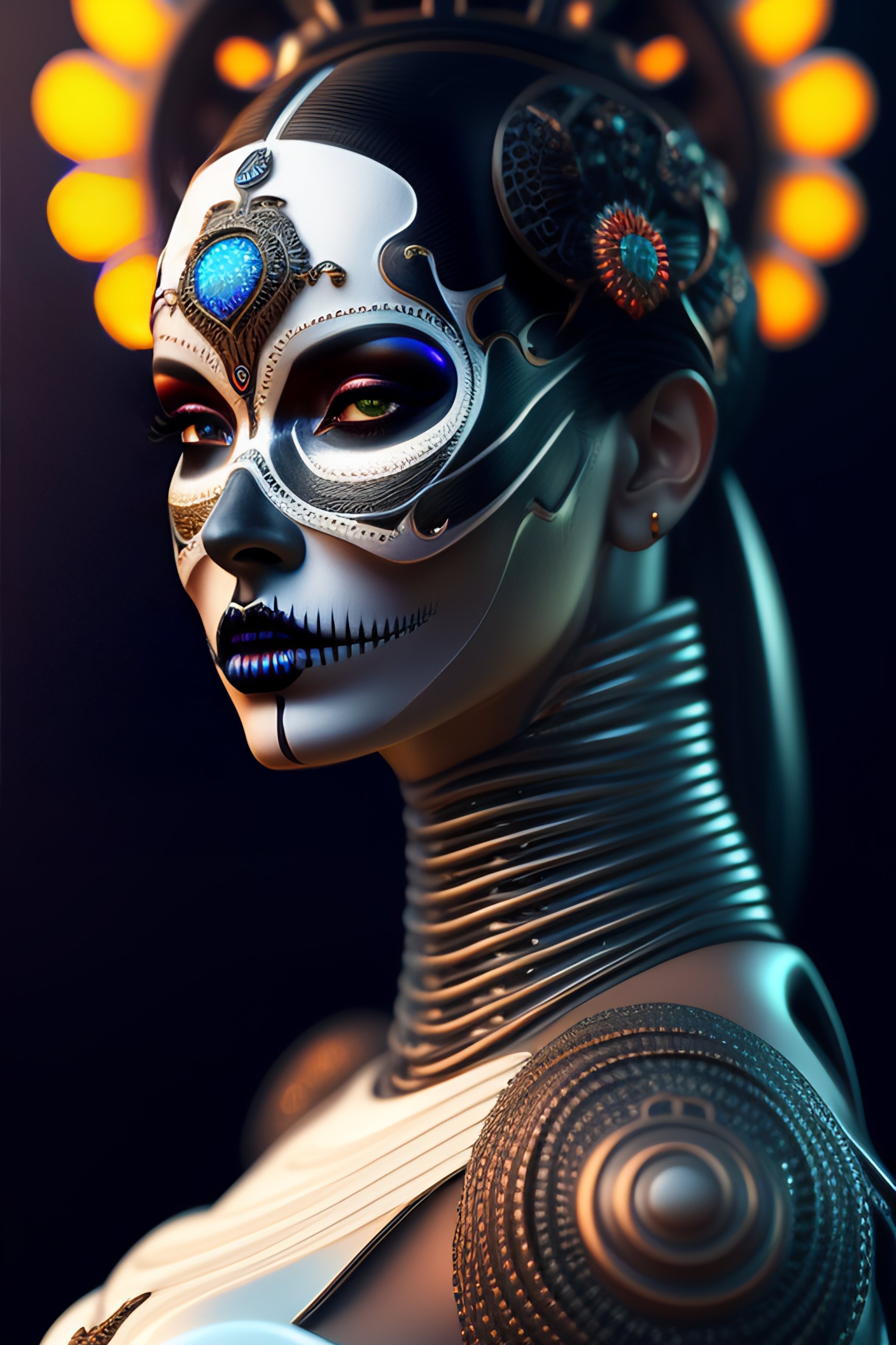 Lexica - Ultra detailed side portrait of female android, beautiful ...