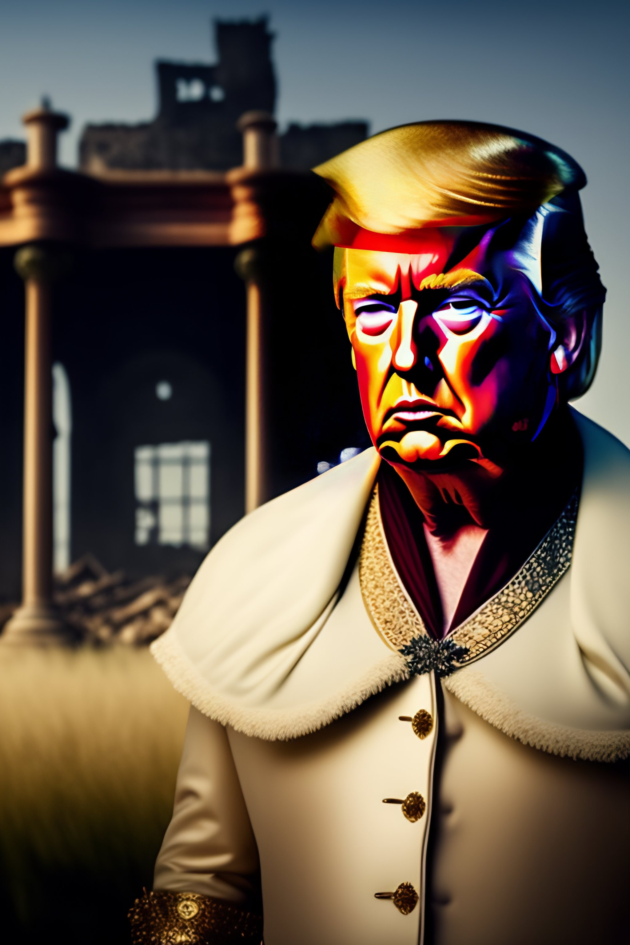 Lexica - Donald trump looking scared and poor in a tattered 16th ...