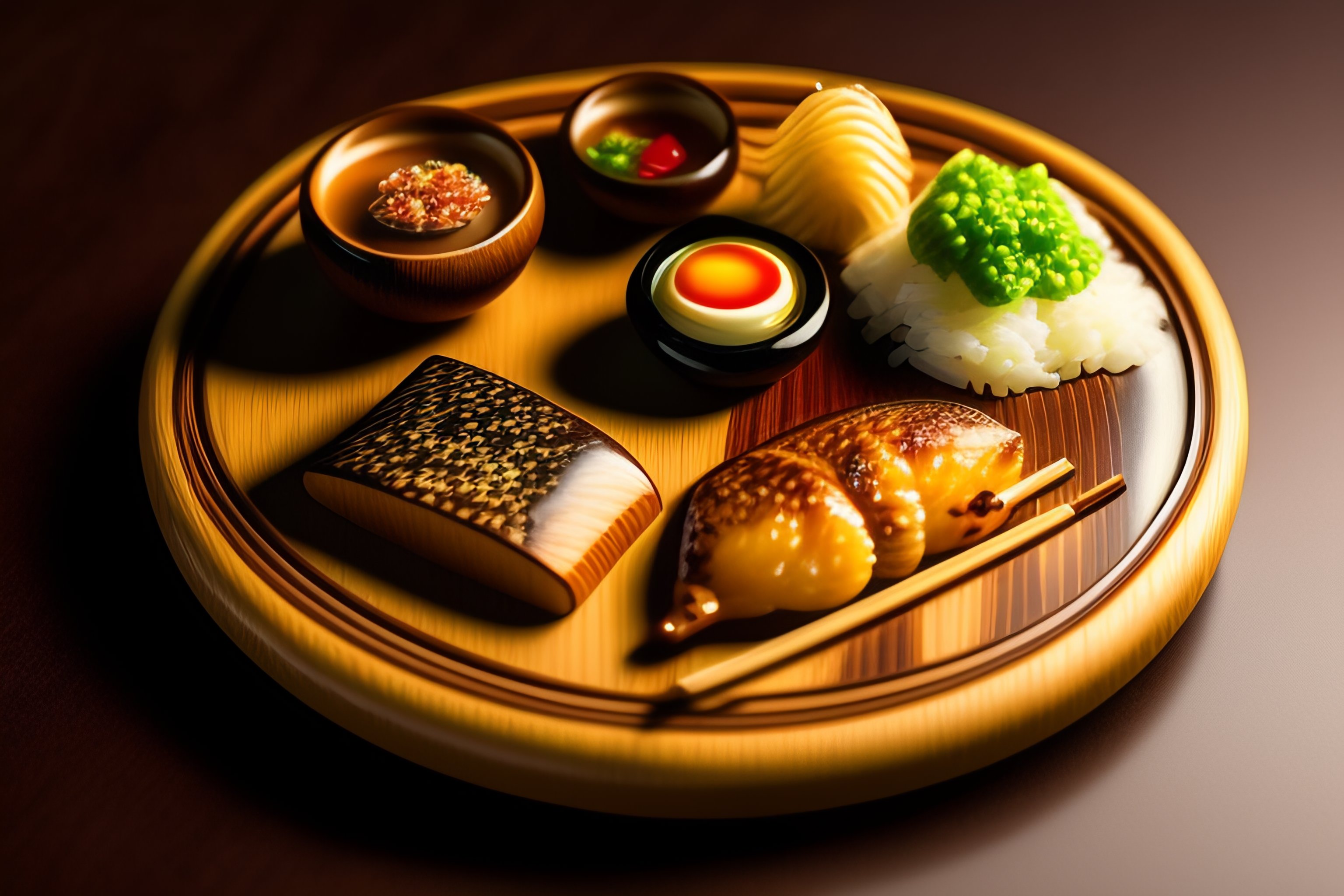 Lexica - Realism, Japanese food, extremely detailed, wooden table ...