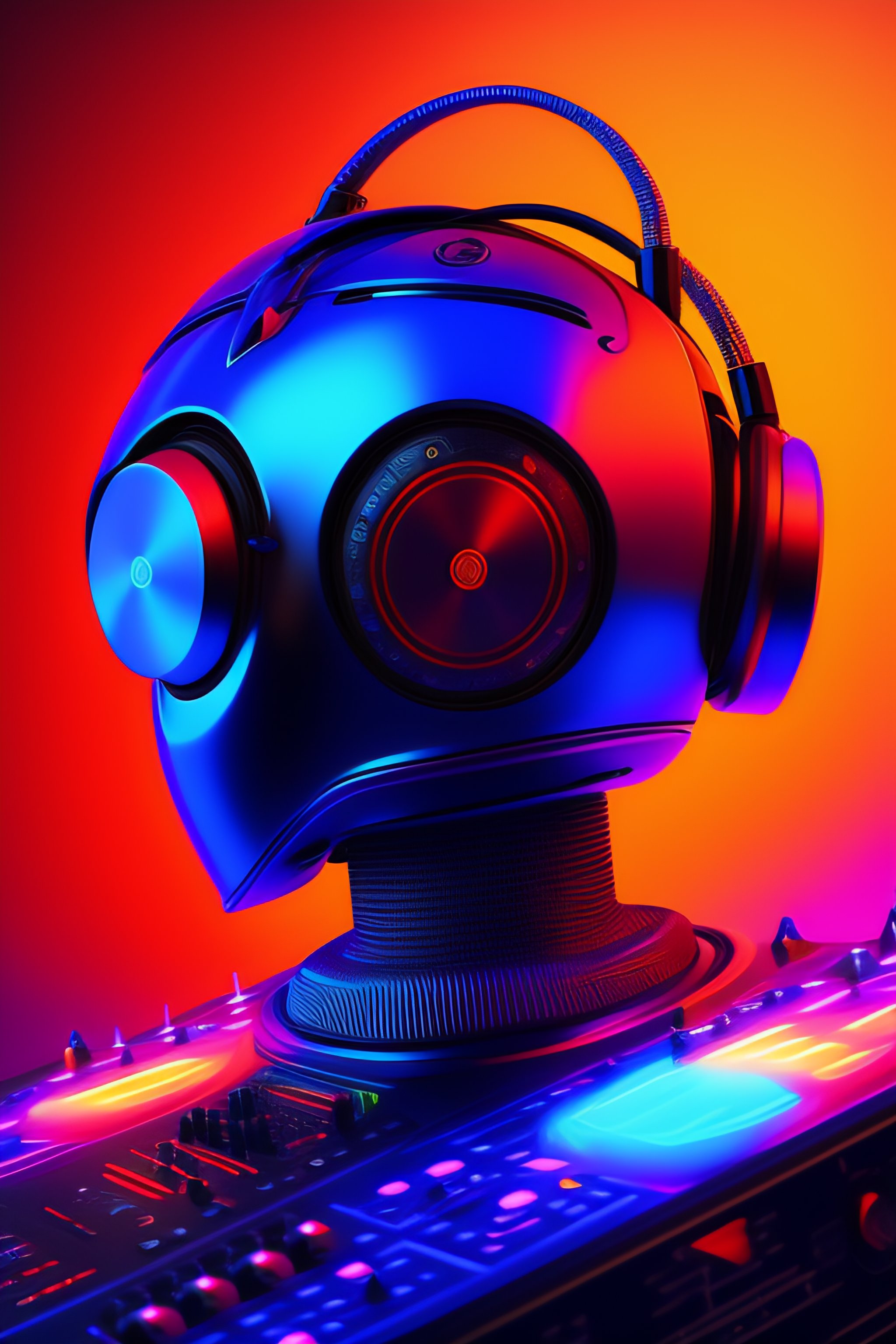 Lexica - Robot dj cyberpunk red blue