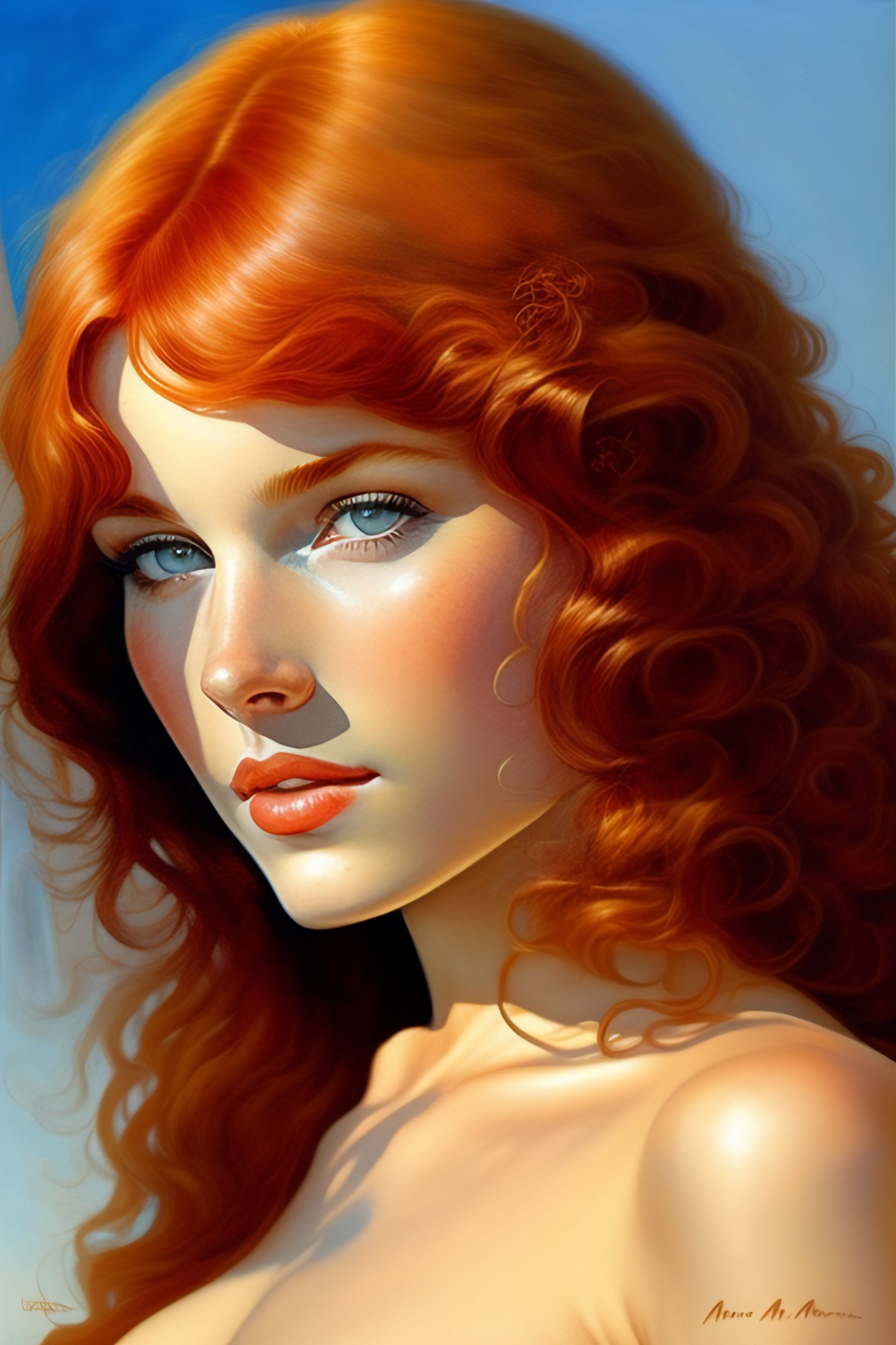 Lexica - Beautyfull redhead girl, by milo manara art