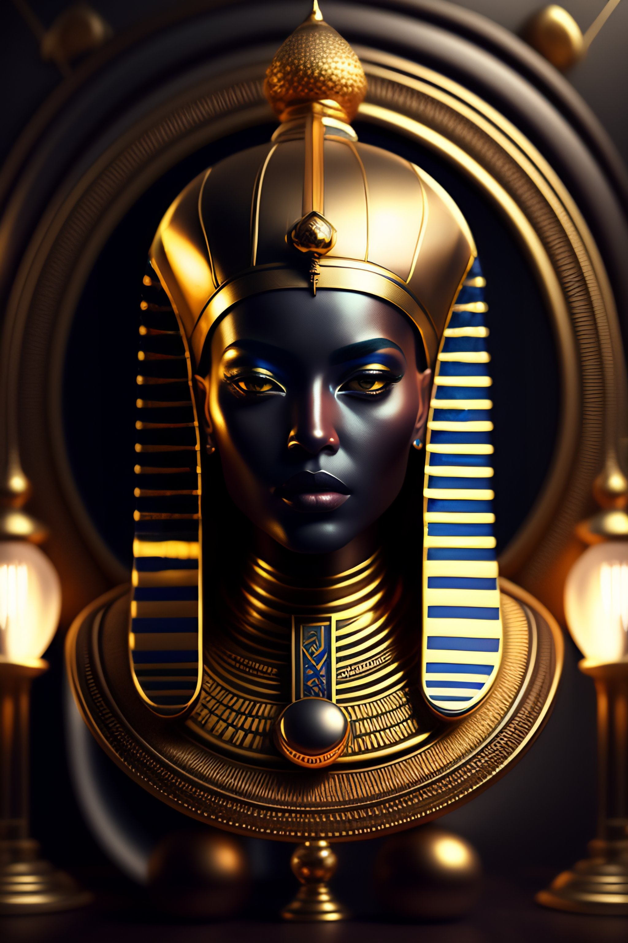 Lexica - Pltn style, Portrait of Tutankhamun in the style of surrealism ...
