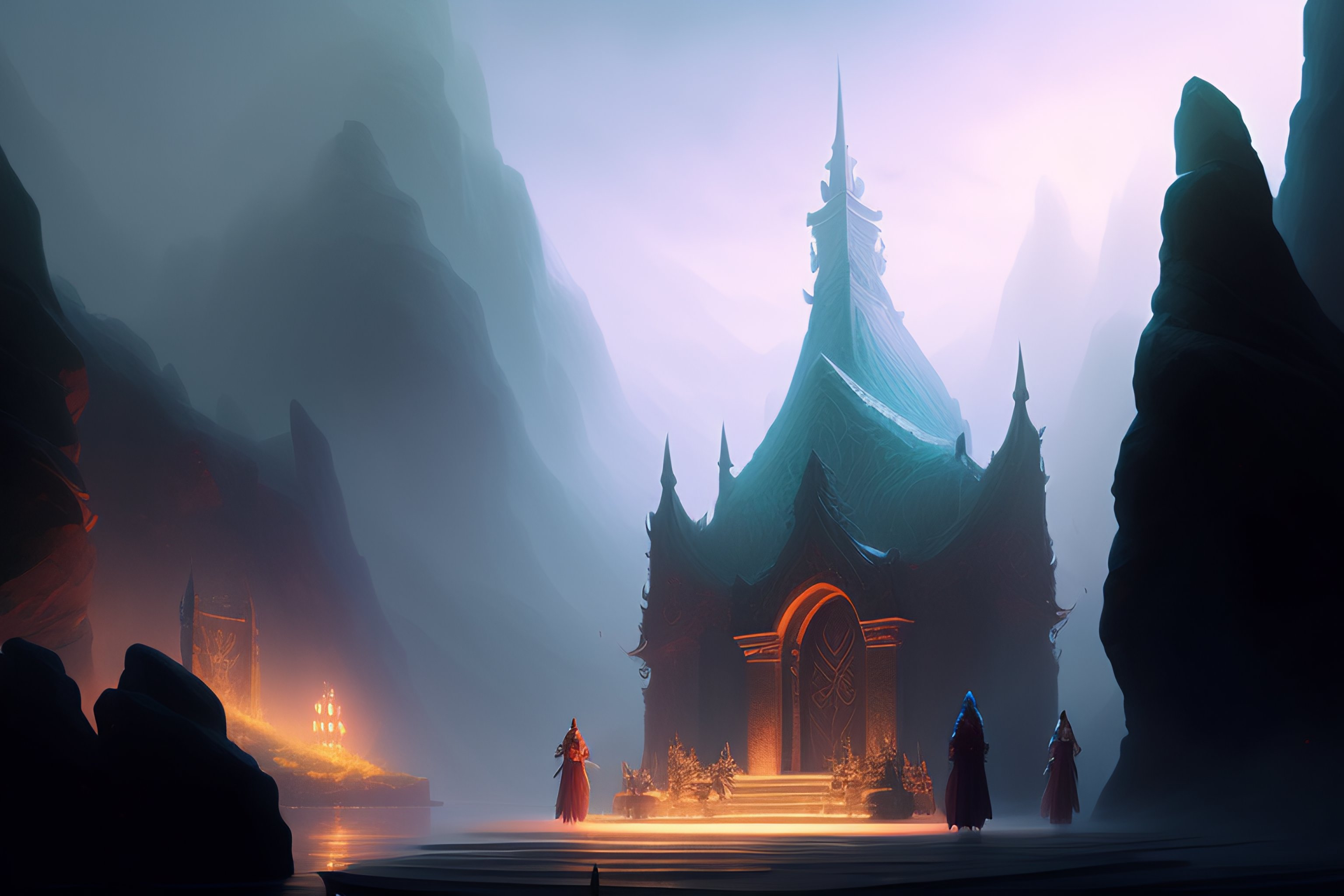 Lexica - Establishing shot of an epic demonic summoning ritual ...