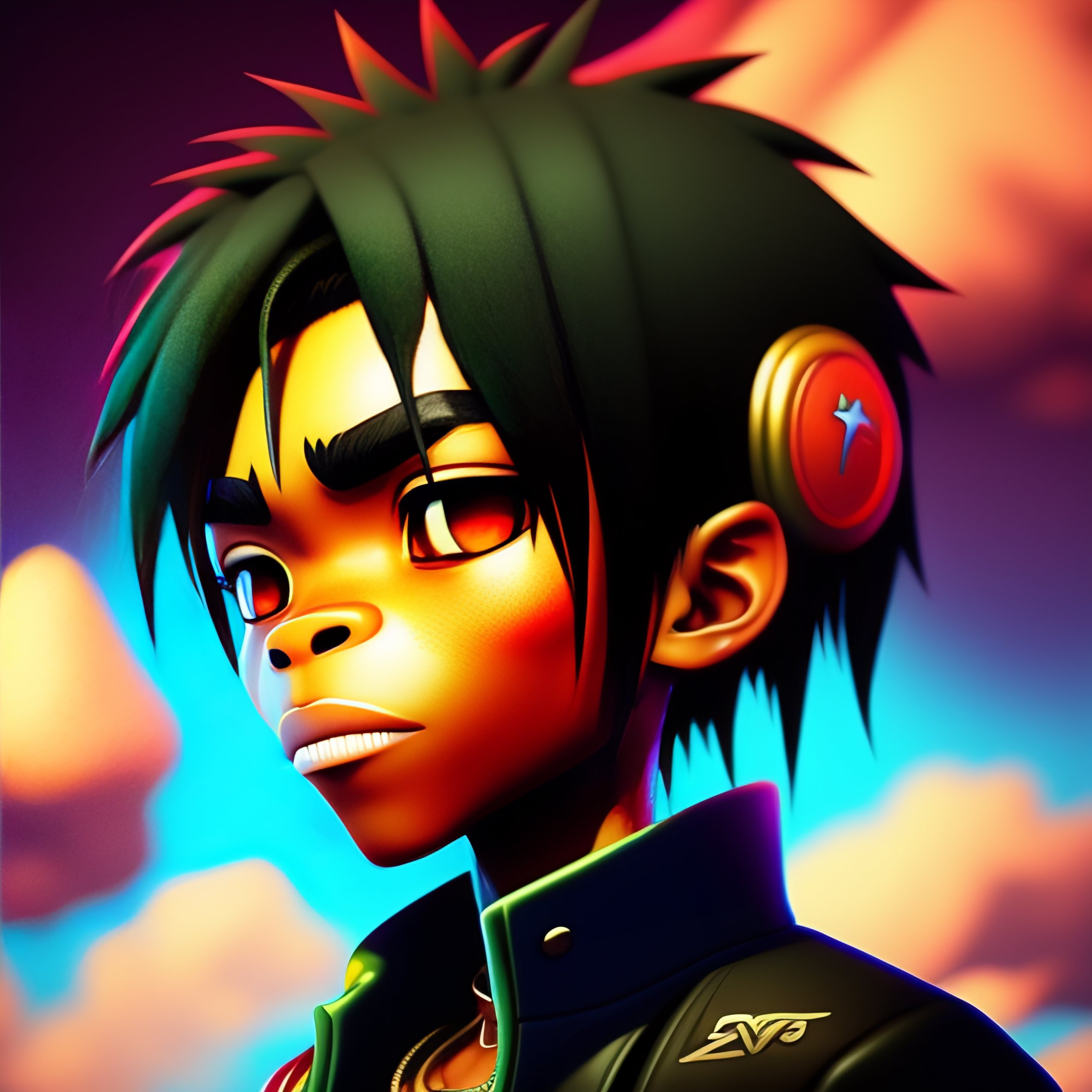 Lexica - 2D character cartoon gorillaz style