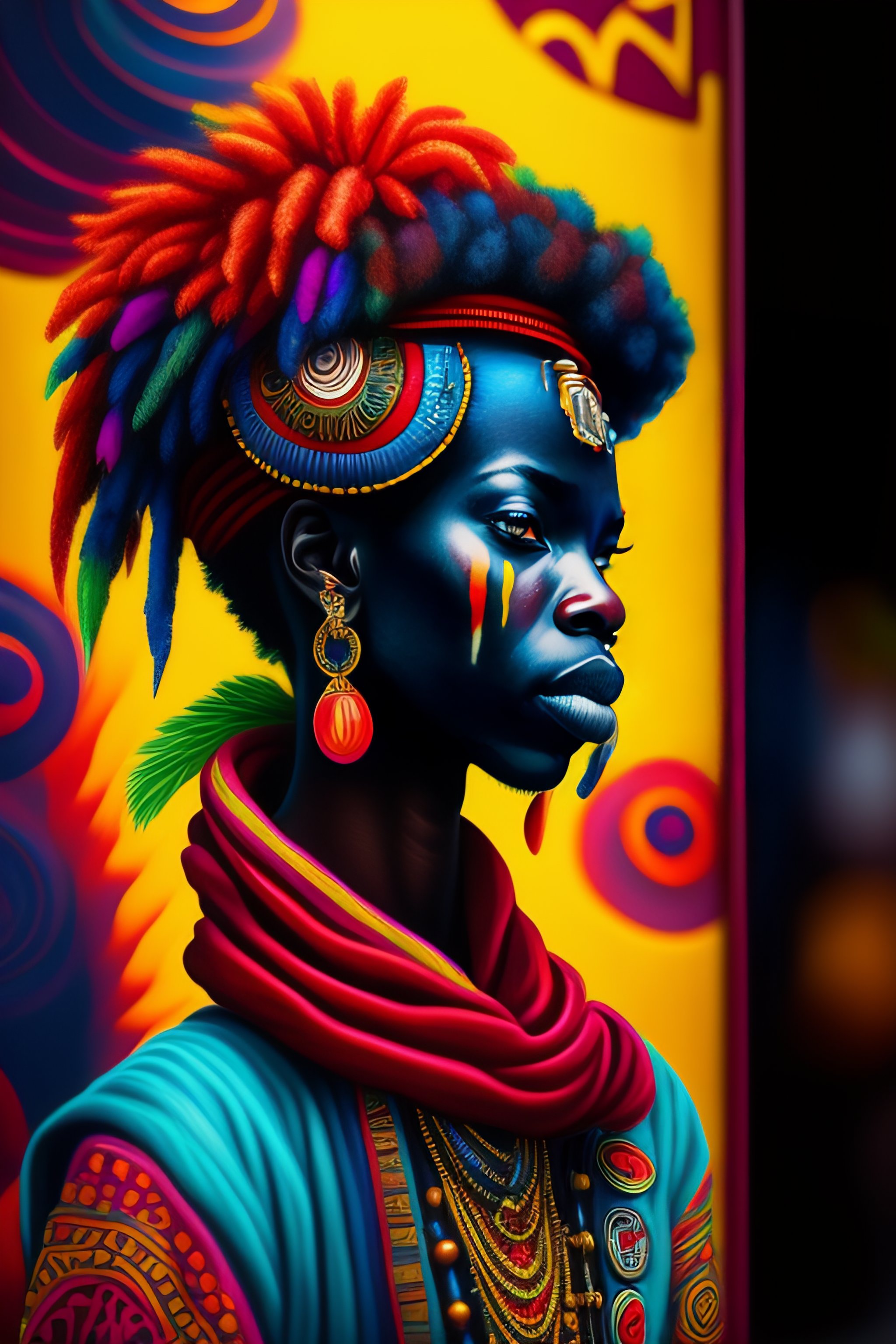 Lexica - A funny punk rock African characters with guitar and eye as ...