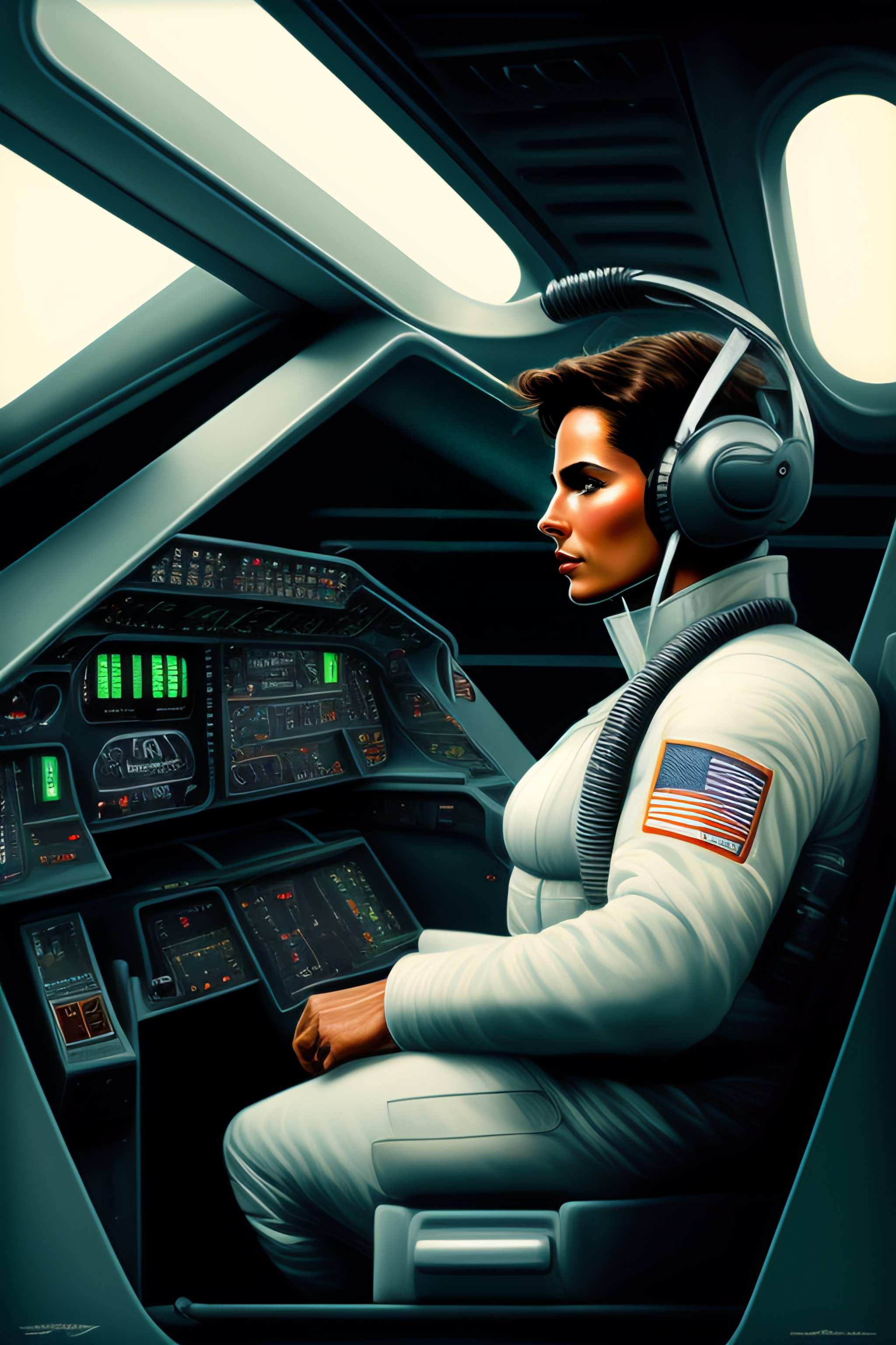 Lexica - Cyborg pilot, Tom Cruise , detailed minimalist interior ...