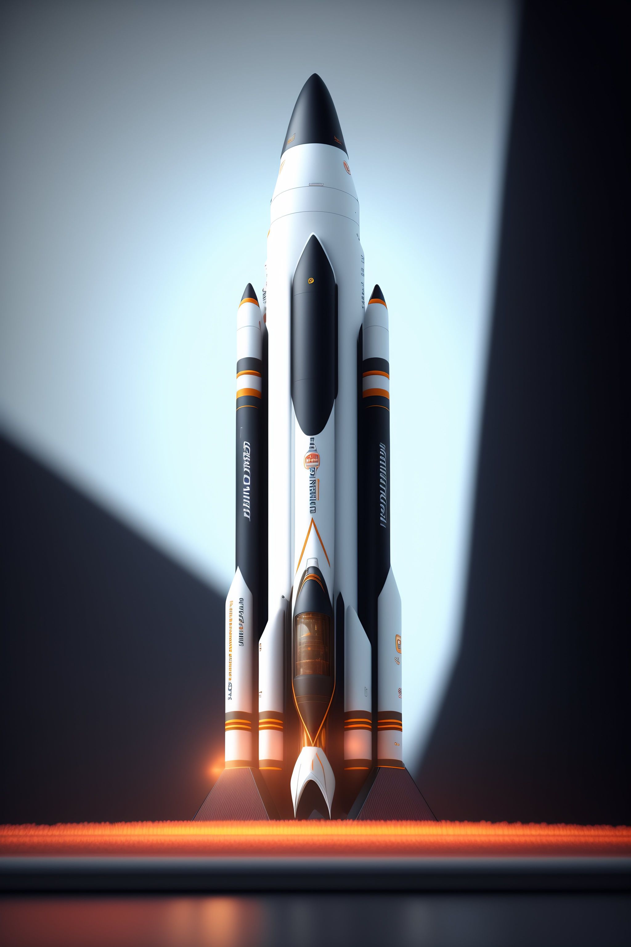 Lexica - Hyperrealistic image of futuristic rocket on the platform ...