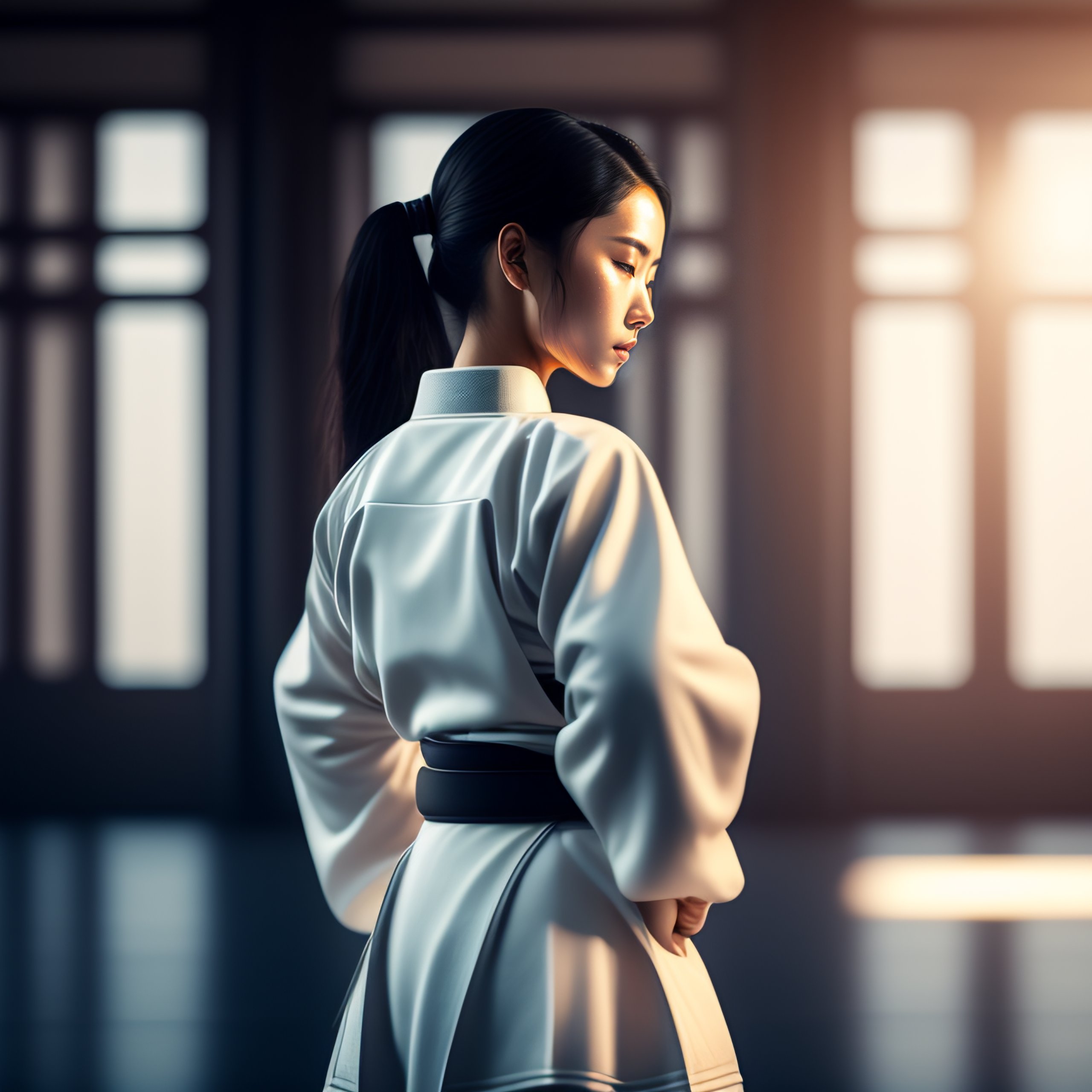 Lexica - Art of aikido girl, girl in dojo hitting the air, 20 years ...