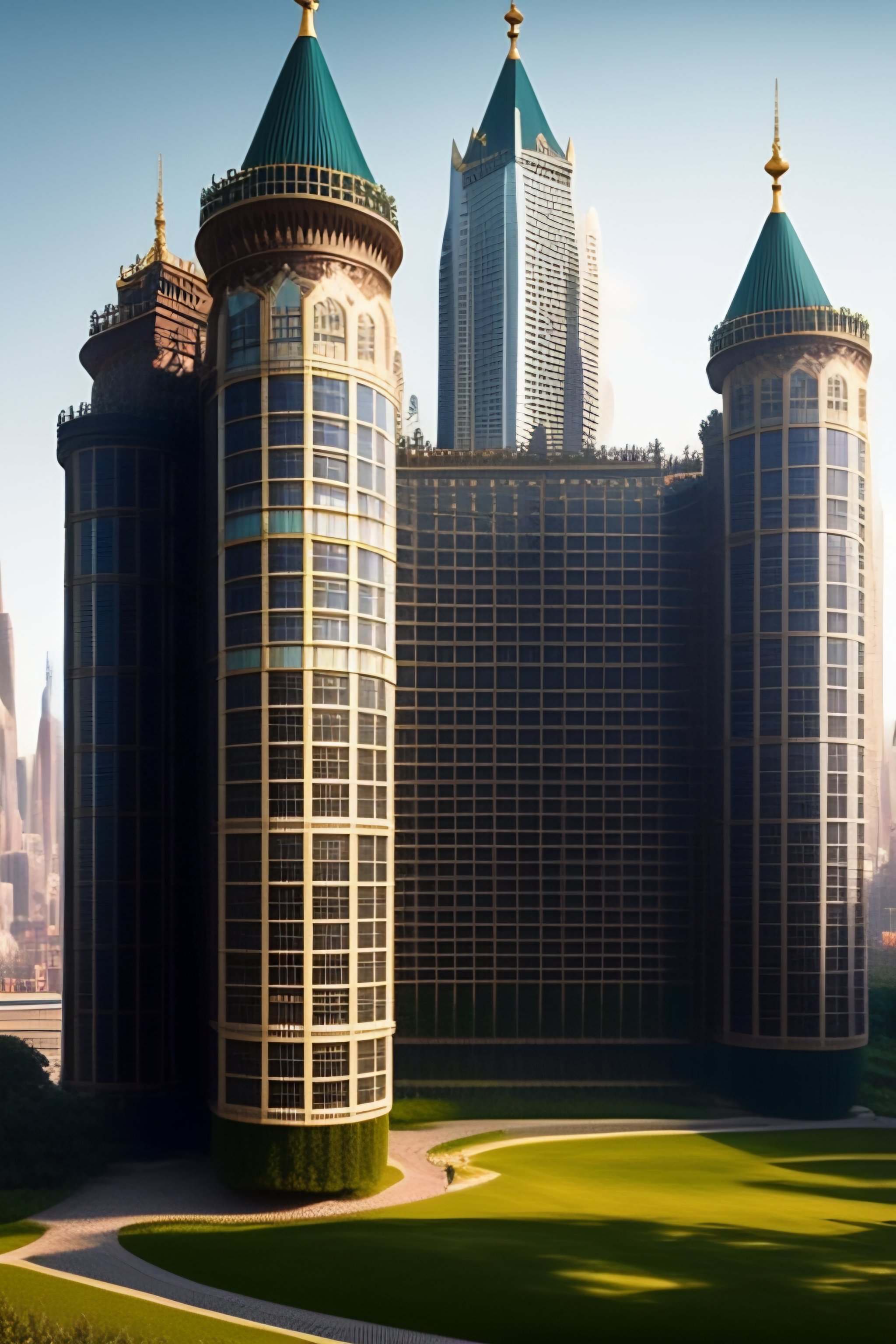 Lexica - Medieval castles built to look like a modern city, skyscrapers ...