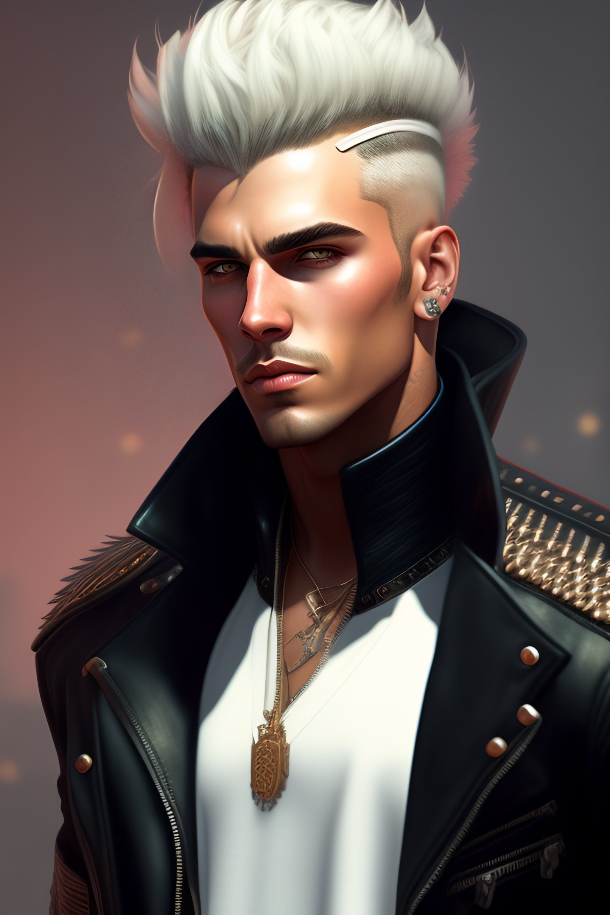 Lexica - Realistic portrait of an 80s retro white young male punk ...