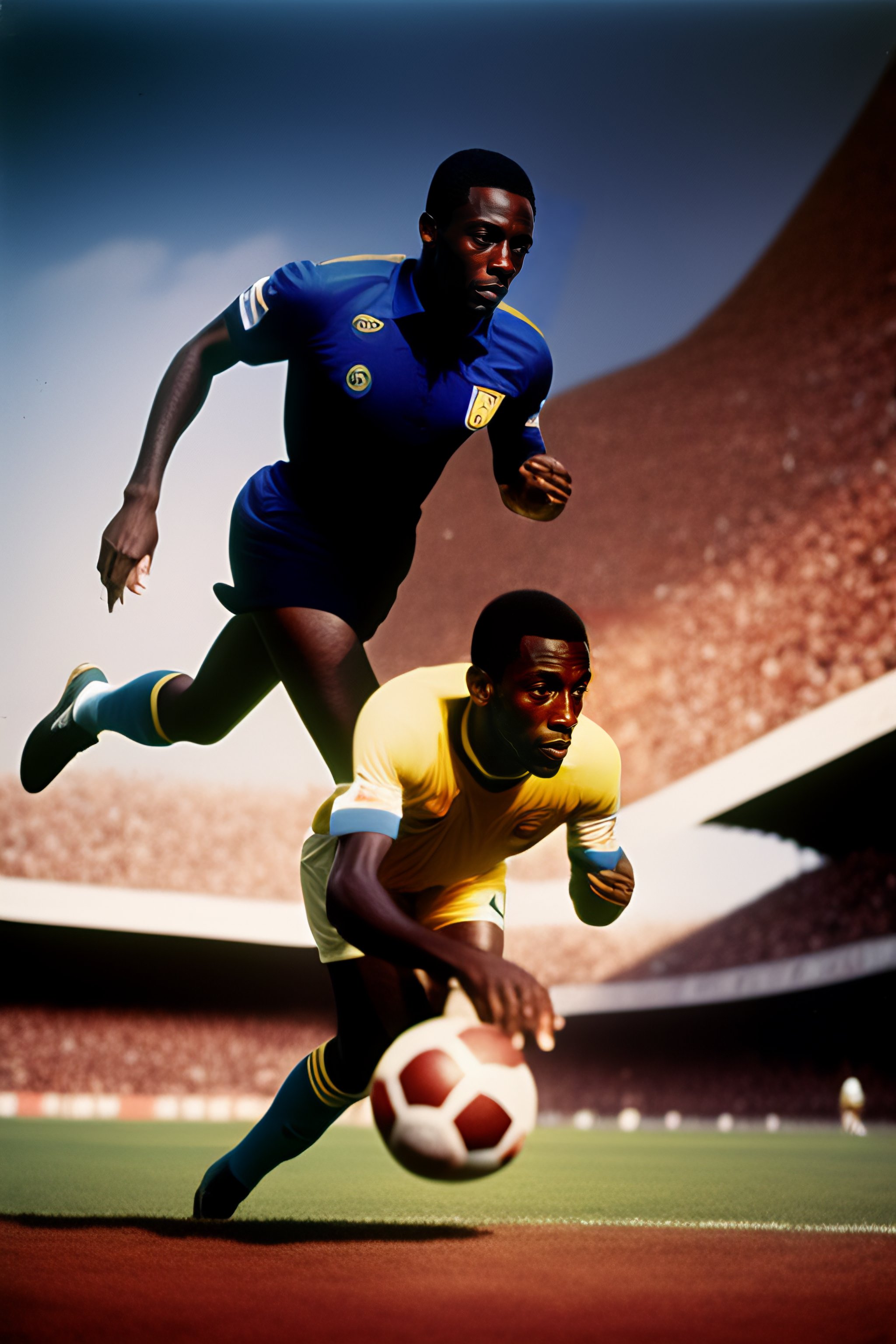 Lexica - Pelé with the brazilian national team shirt scoring a bicycle ...