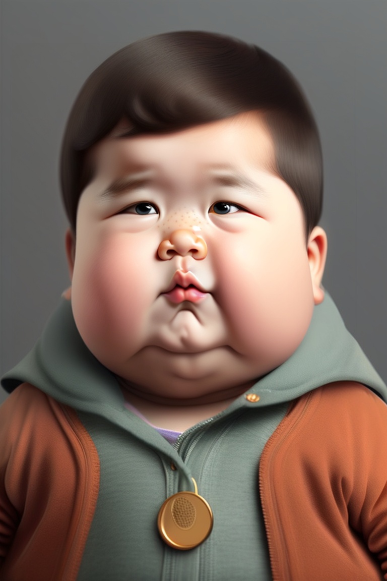 Lexica - A boy with a fat face, how was he with very fat people