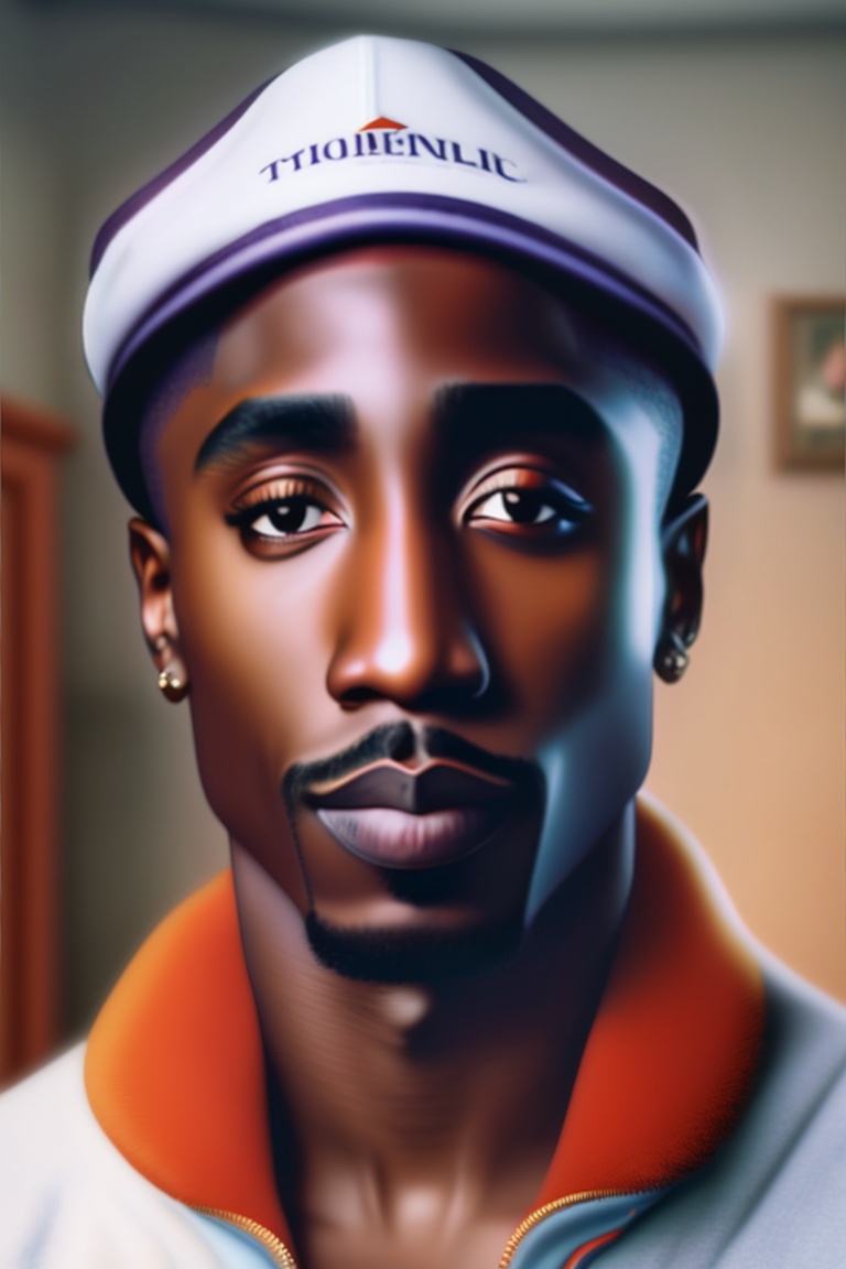 Lexica - Tupac, room, looking at camera