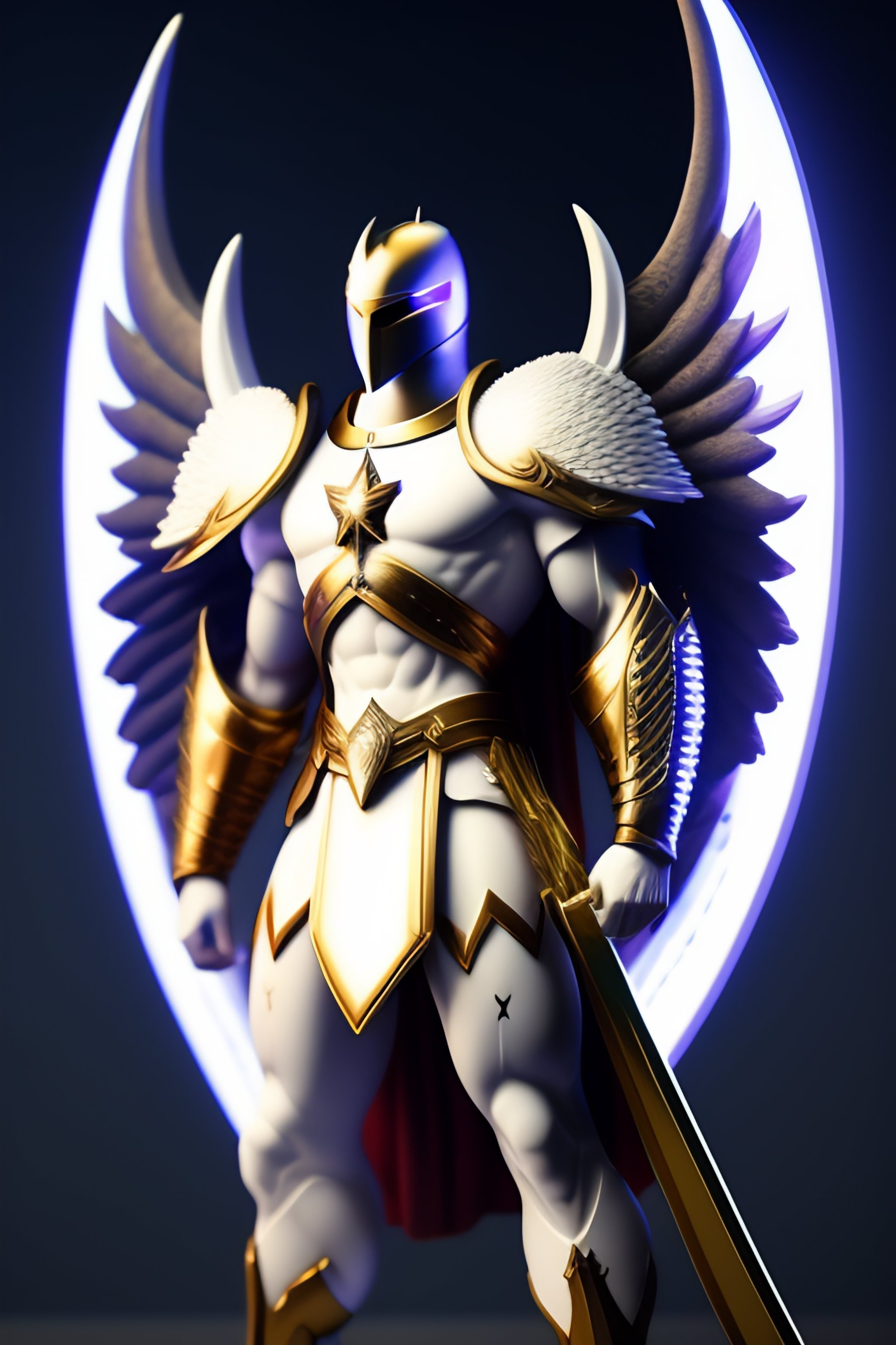 Lexica - Angel man armor white sword
