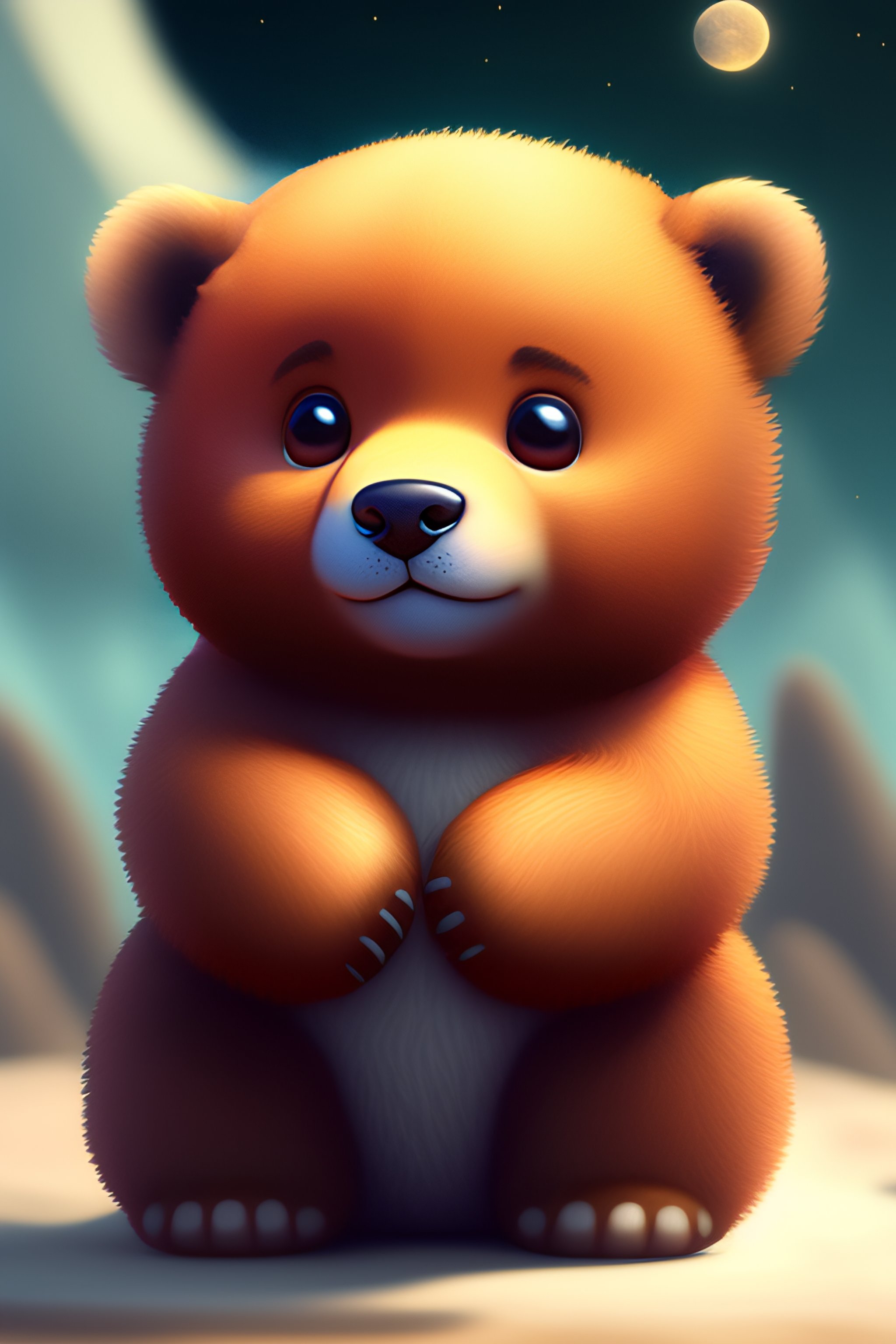 Lexica - Cute and adorable cartoon baby bear, fantasy, dreamlike ...