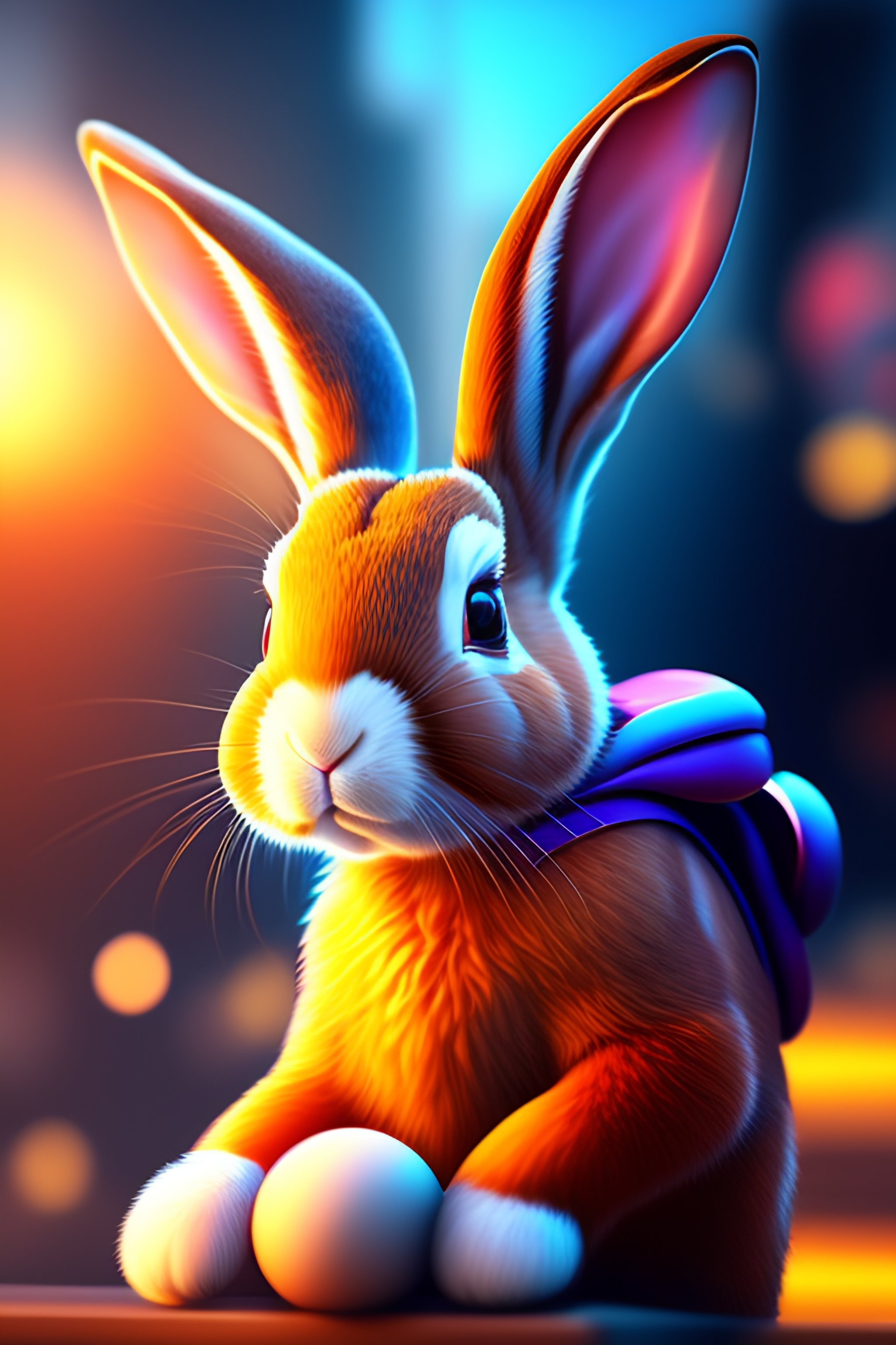 Lexica - Animated rabbit,gamer rabbit logging into your account on your ...