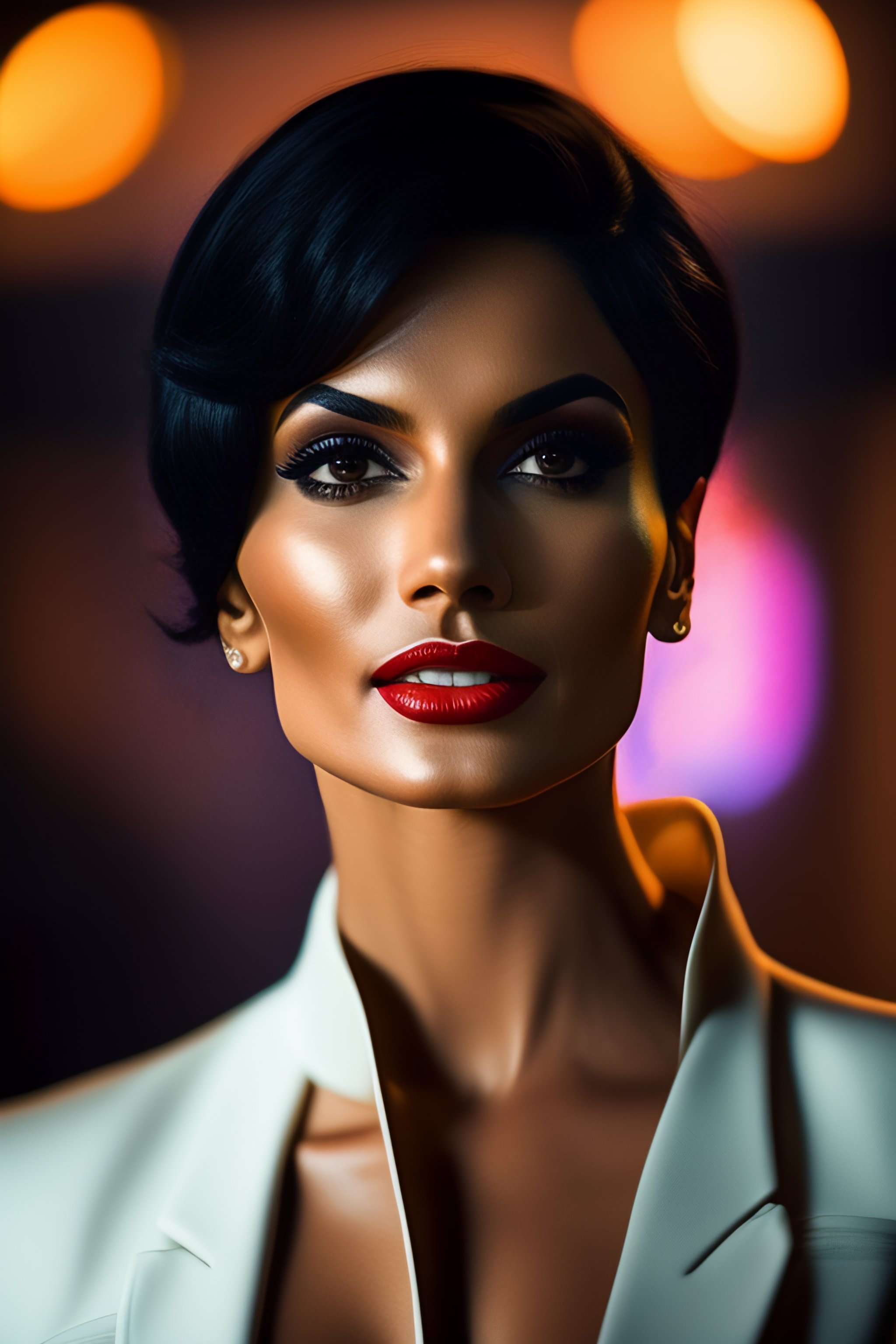 Lexica - Anglo-Indian woman in mid 30s, short straight black hair, like ...