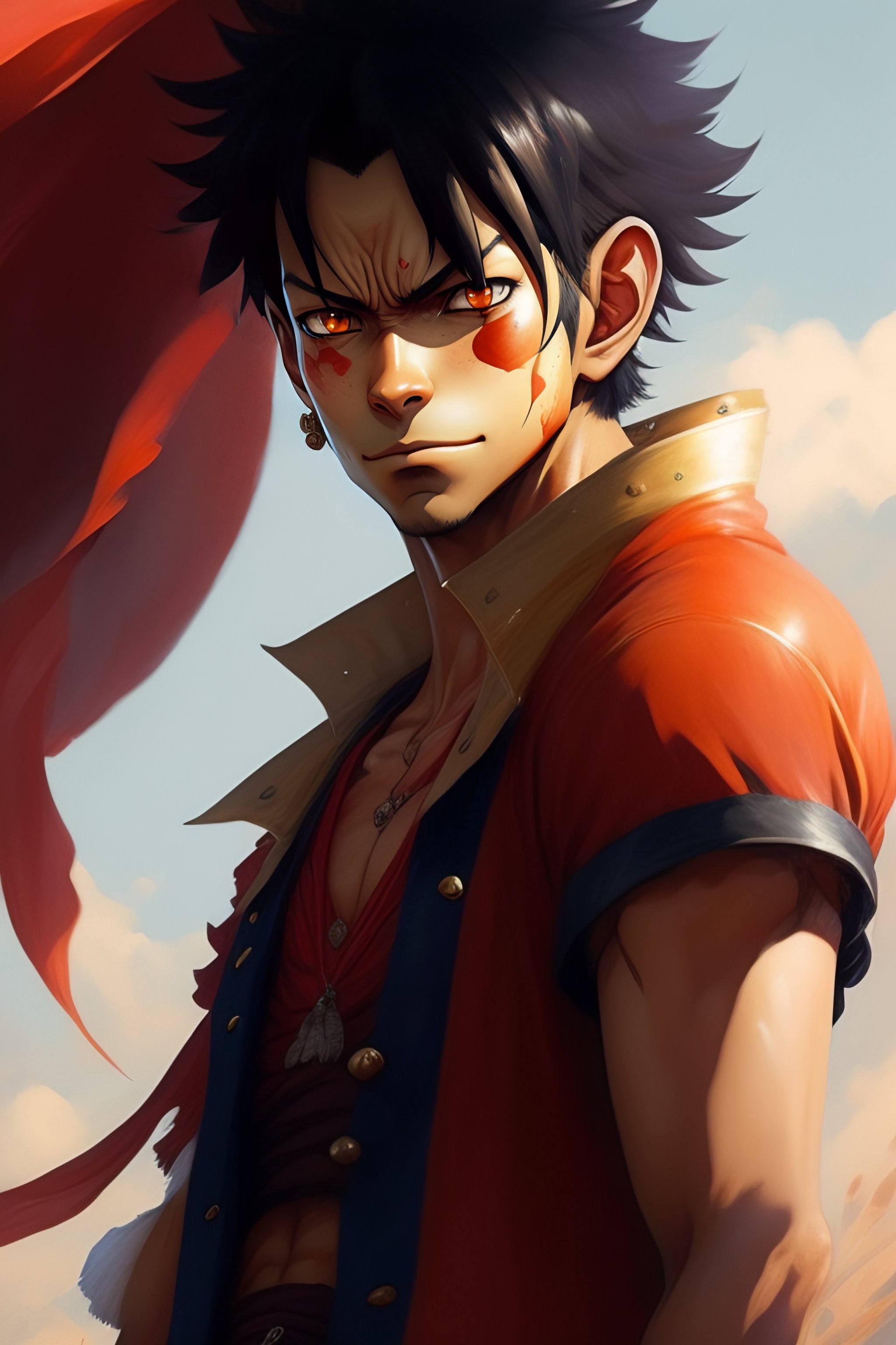 Lexica - A portrait of Monkey D. Luffy, by Greg Rutkowski.