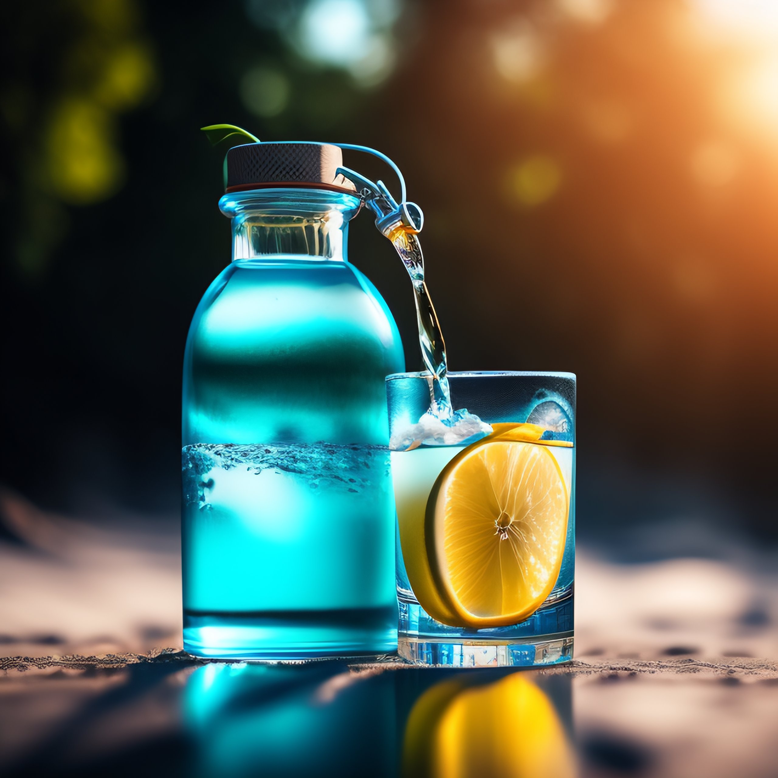 Lexica - Bottle of water for hiking, 4k hd, high quality studio, food ...