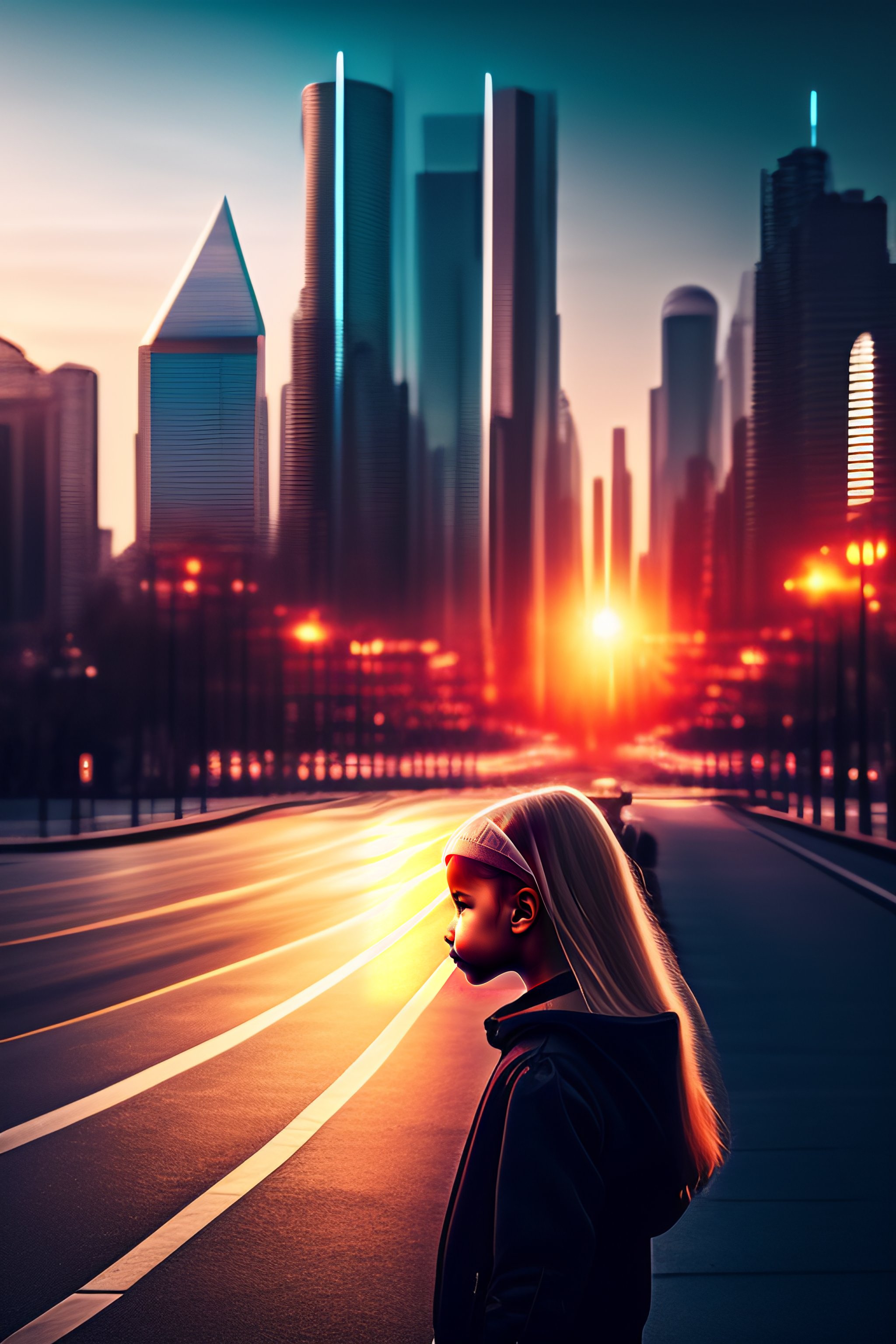 Lexica - New world order city, future, 8k, street with future care ...