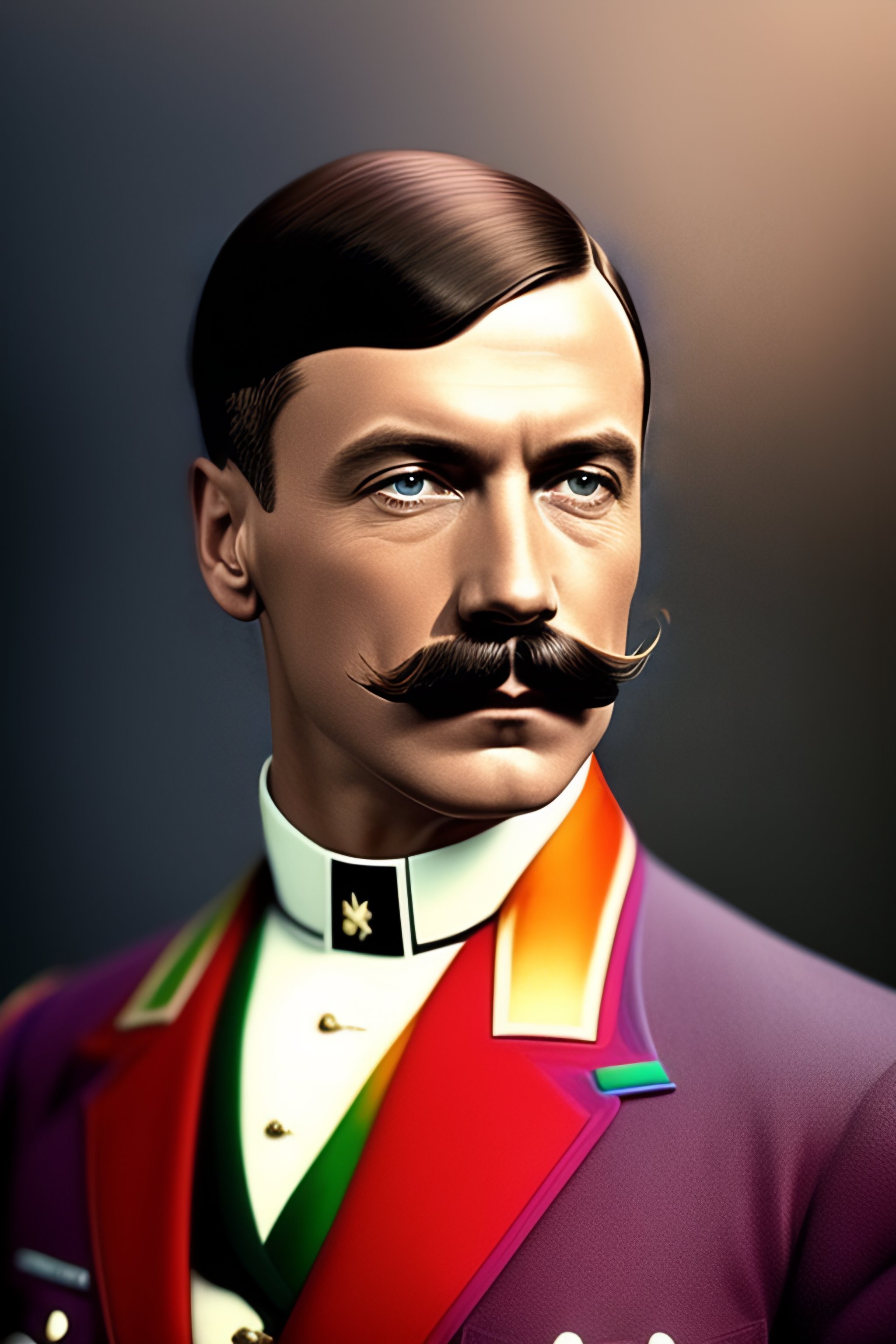 Lexica - Hitler with lgbt coloured moustache