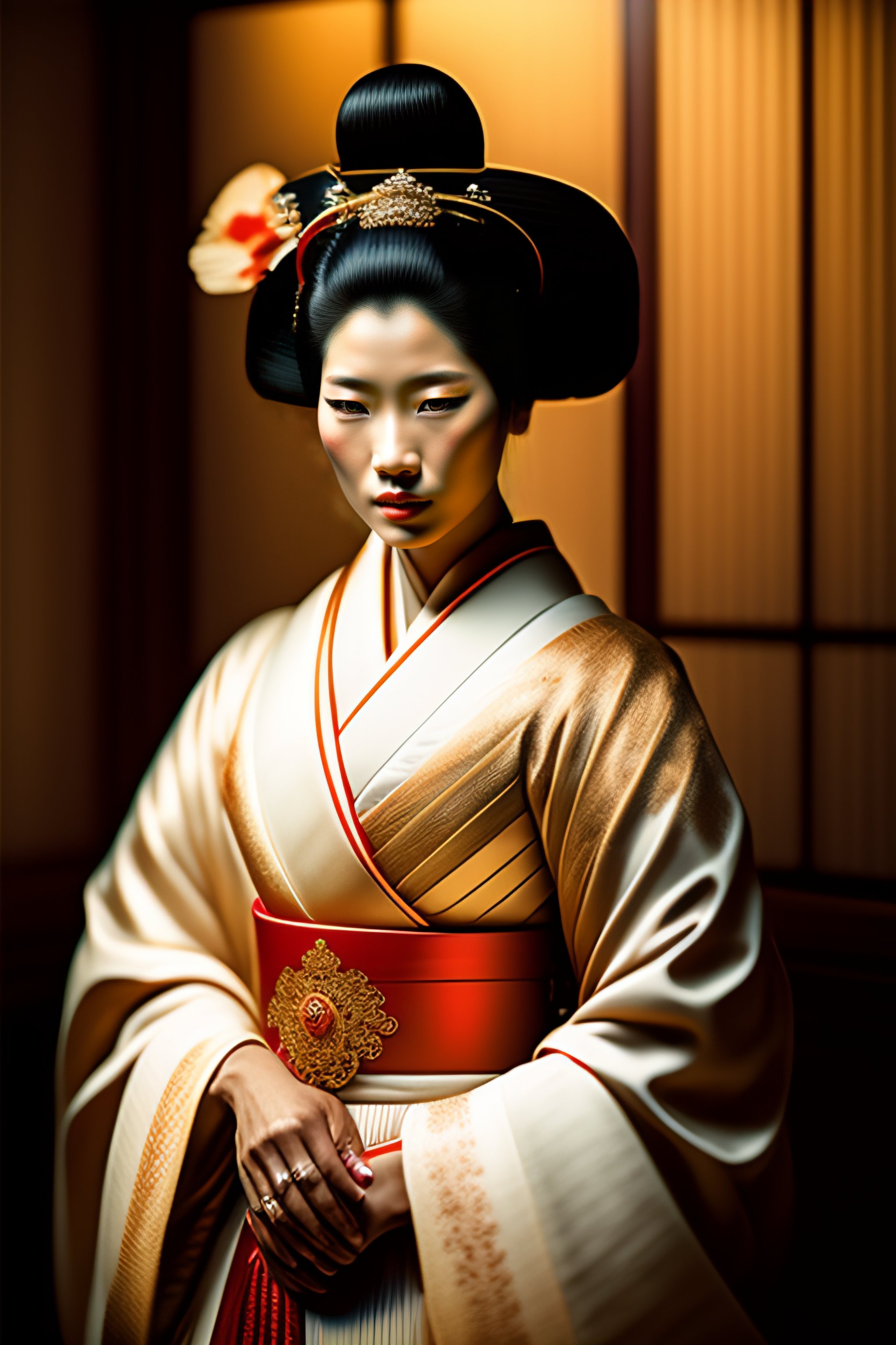 Lexica - Geisha, one light, intricate, elegant, highly detailed ...