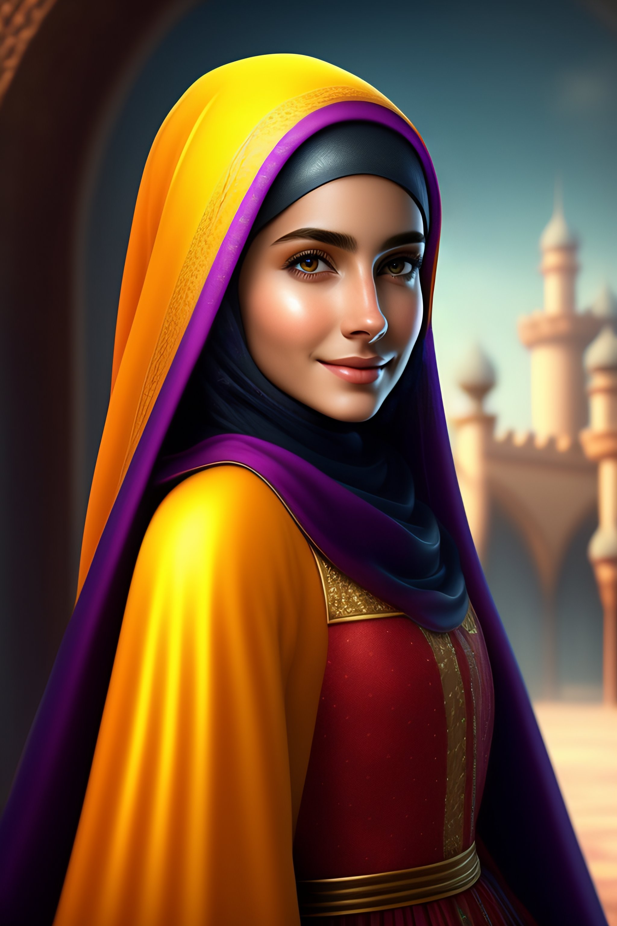 Lexica - Cute hijab girl in medieval mage clothing, ((seed:657949))