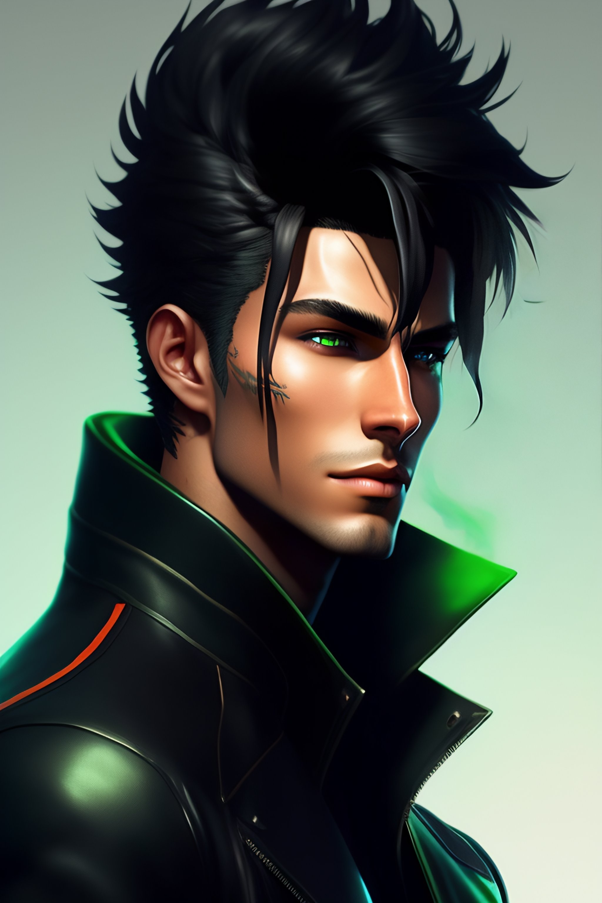Lexica - Tall handsome young man, Eyes that are bright blue, wild messy ...