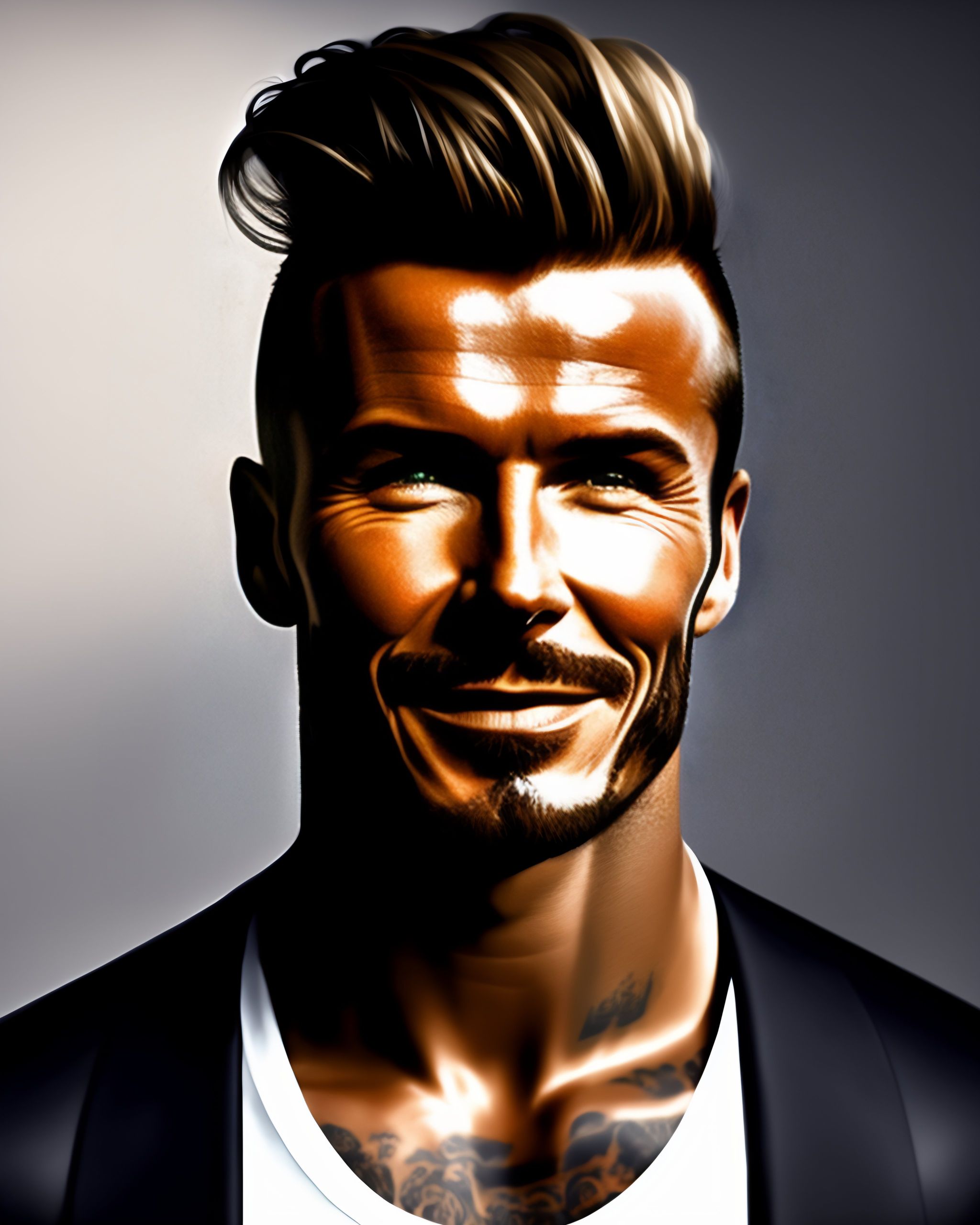 Lexica - David Beckham, matte skin, cute, ripped jeans and a designer ...