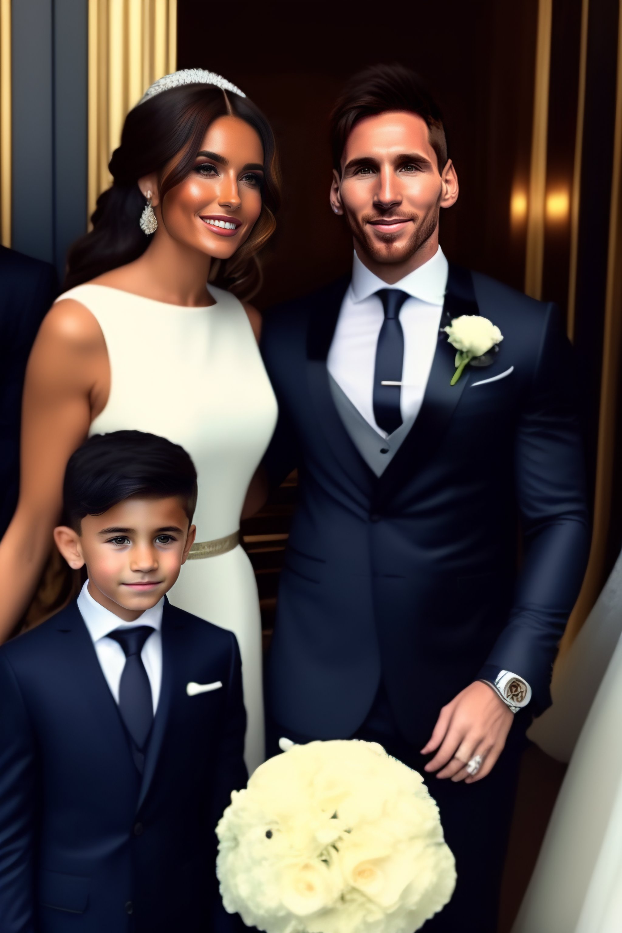 Lexica - Messi in suit getting married with another young boy